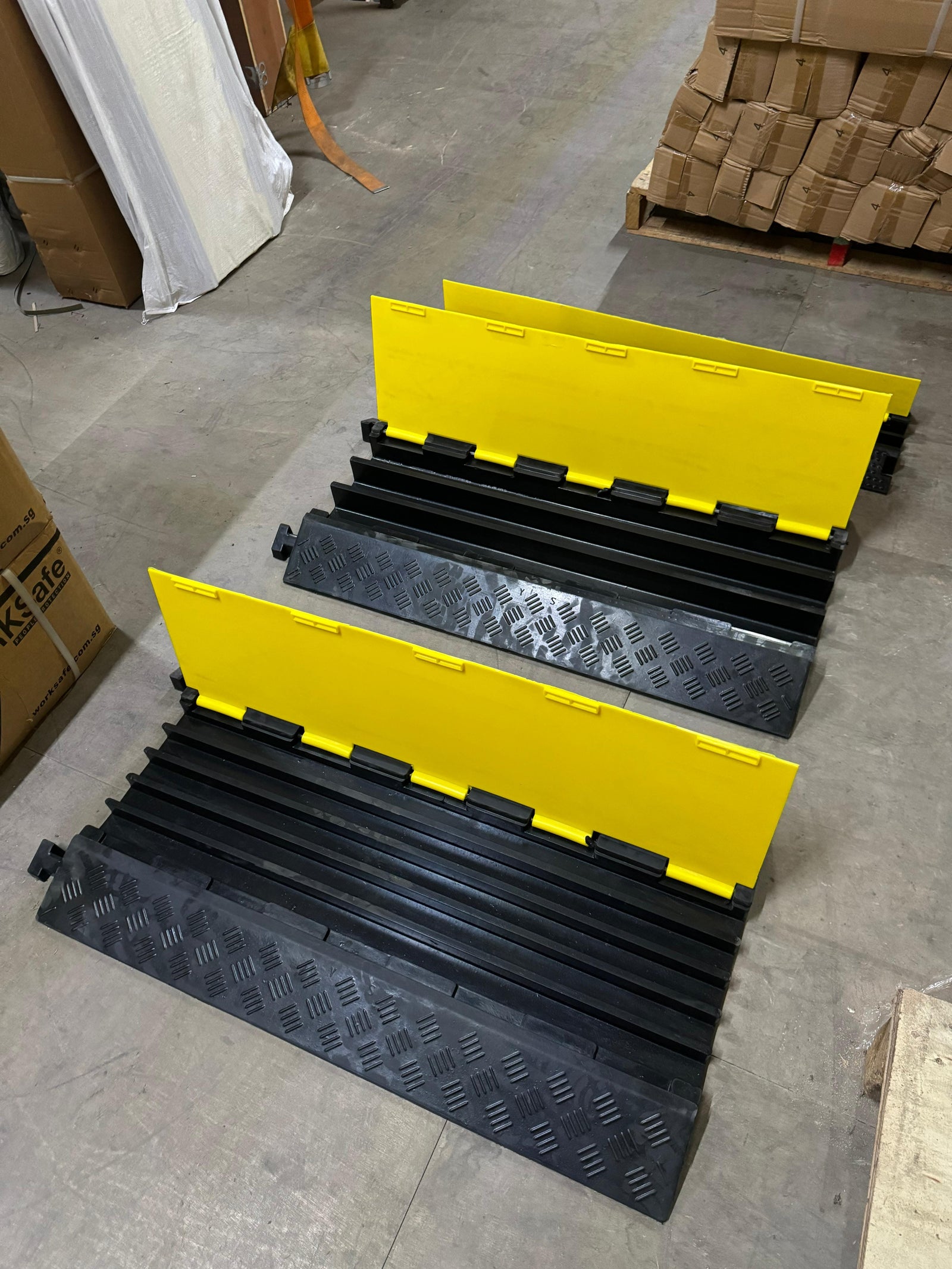 2 Channels Cable Protector Traffic Road Safety Rubber Hump | Model : R