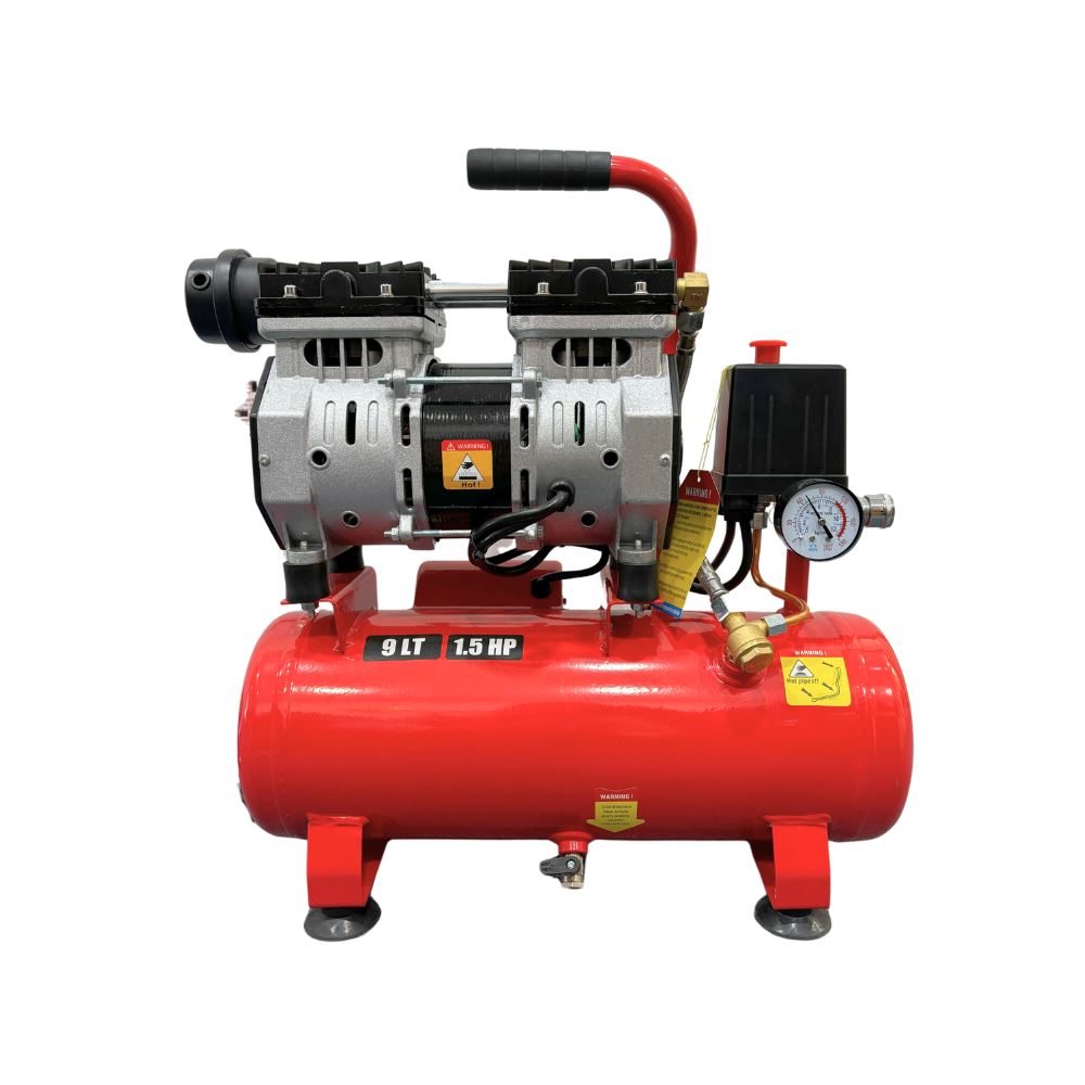 Aiko 1.5HP 9L Oil Free & Silent Air Compressor (Red) | Model : GDG09-R