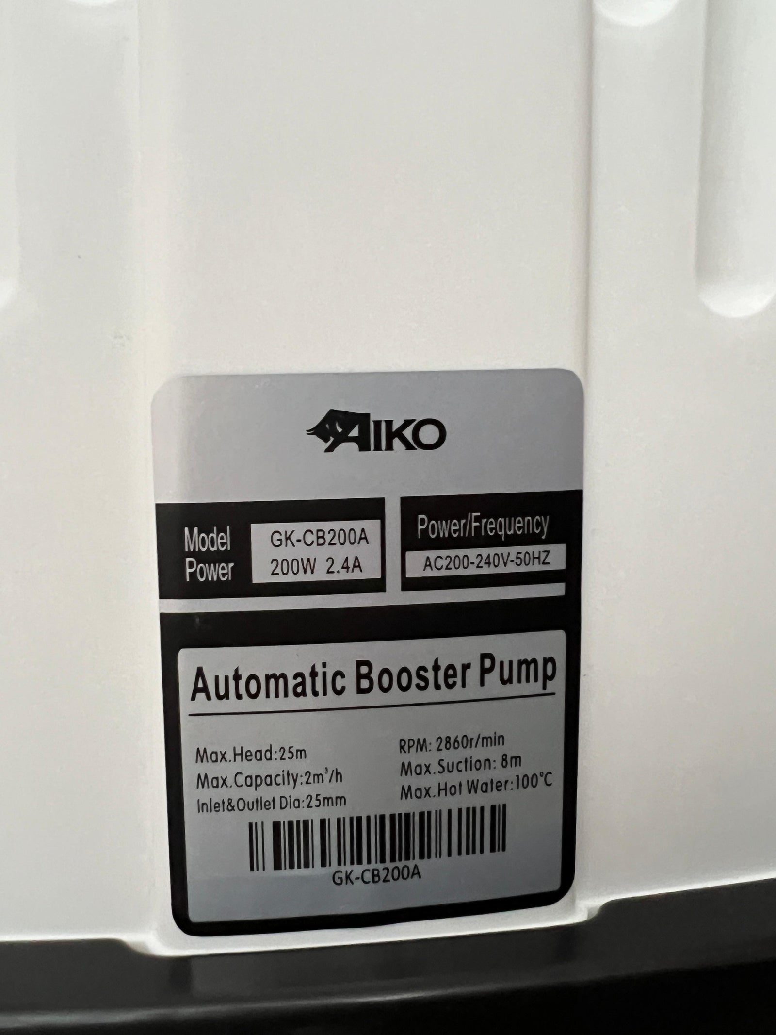 Aiko 200W Automatic Self Priming Booster Water Pump with 2L Tank & Cov