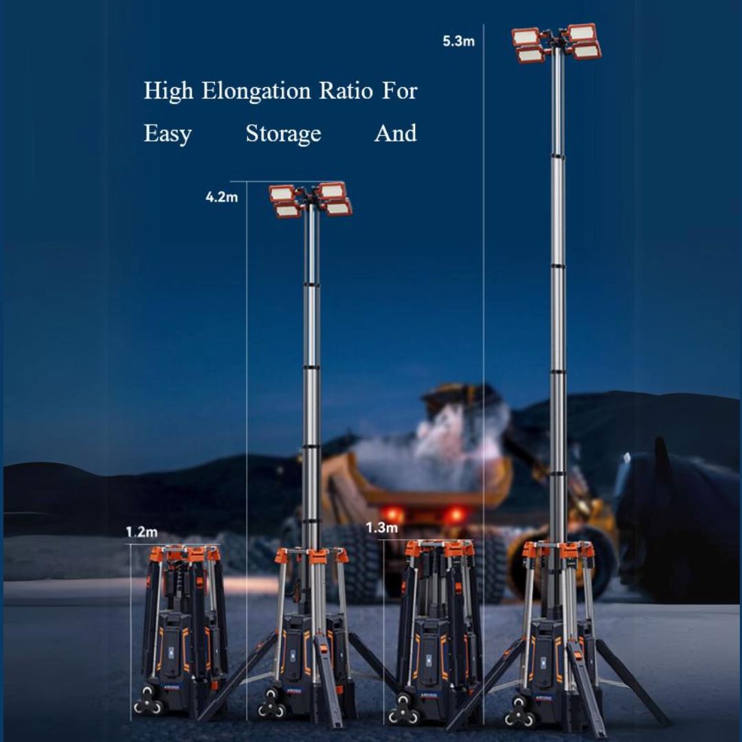 Aiko 4.2M Portable IP65 LI-ION Battery Powered Tower Light (3X Big Bat