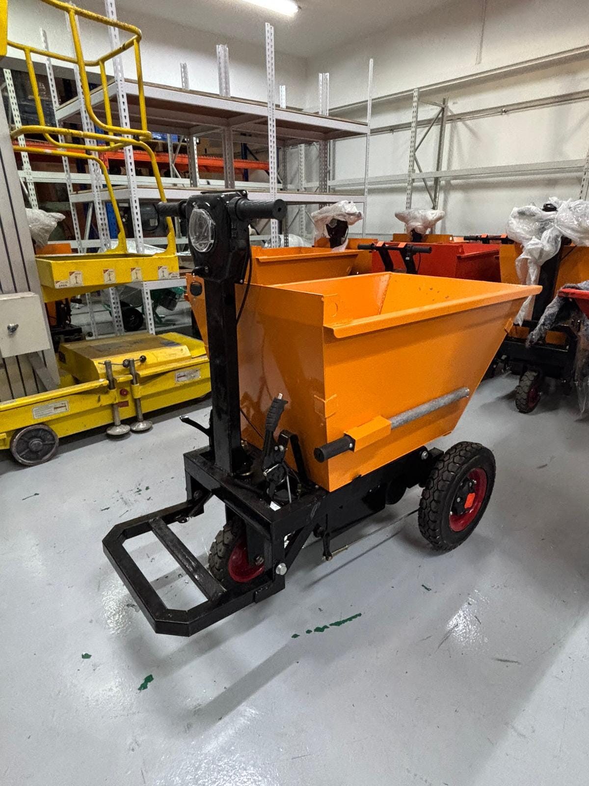 Aiko Battery Stand-On Mini Dumper 500kg (Yellow) Slant Shape Hopper