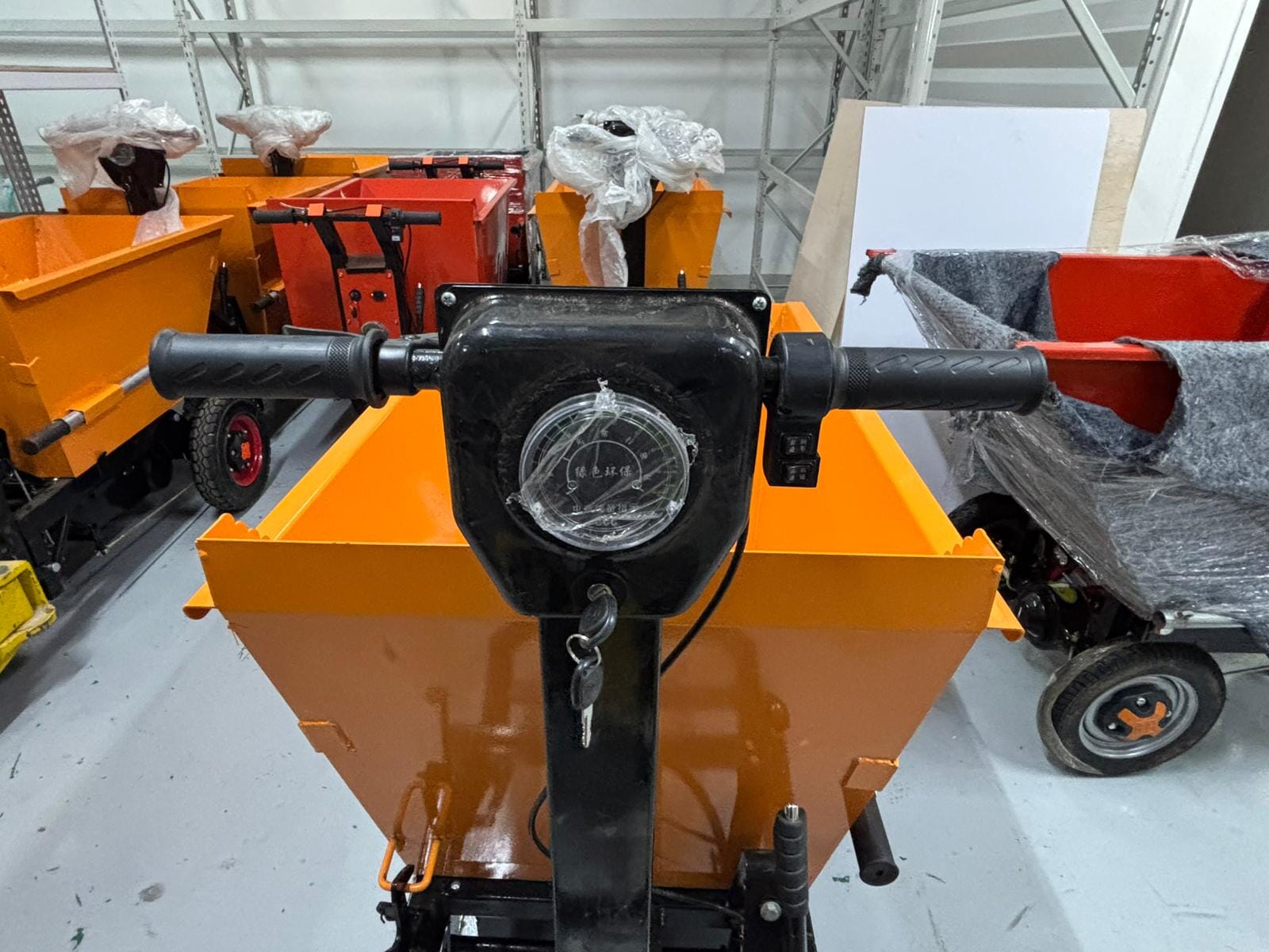 Aiko Battery Stand-On Mini Dumper 500kg (Yellow) Slant Shape Hopper