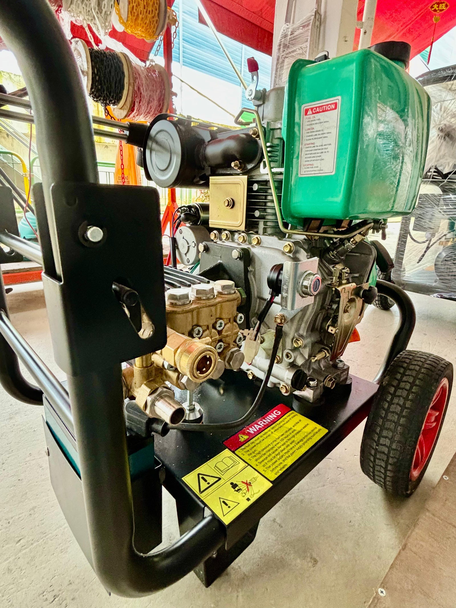 Aiko Diesel Engine 250Bar 10HP High Pressure Washer Pump C/W 10m Press