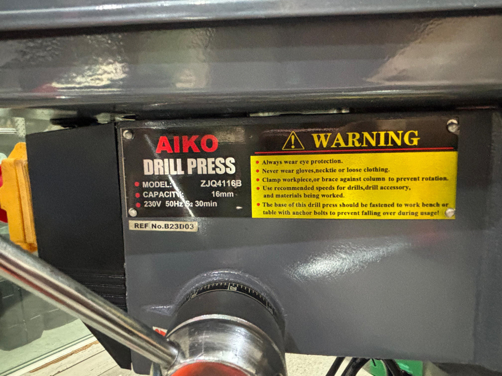 Aiko Drill Press 1HP With JY1HP Motor | Model: 4116-1HP
