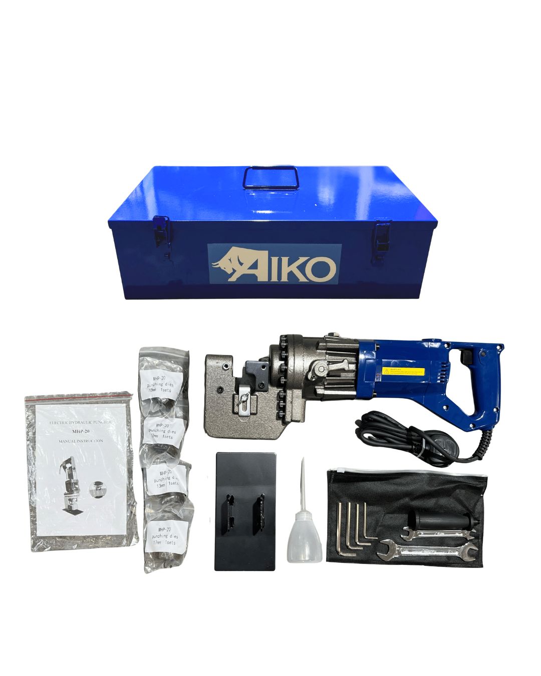 Aiko Electric Hydraulic Puncher MHP-20 C/W 4 Pcs Punch and Die (10-12-