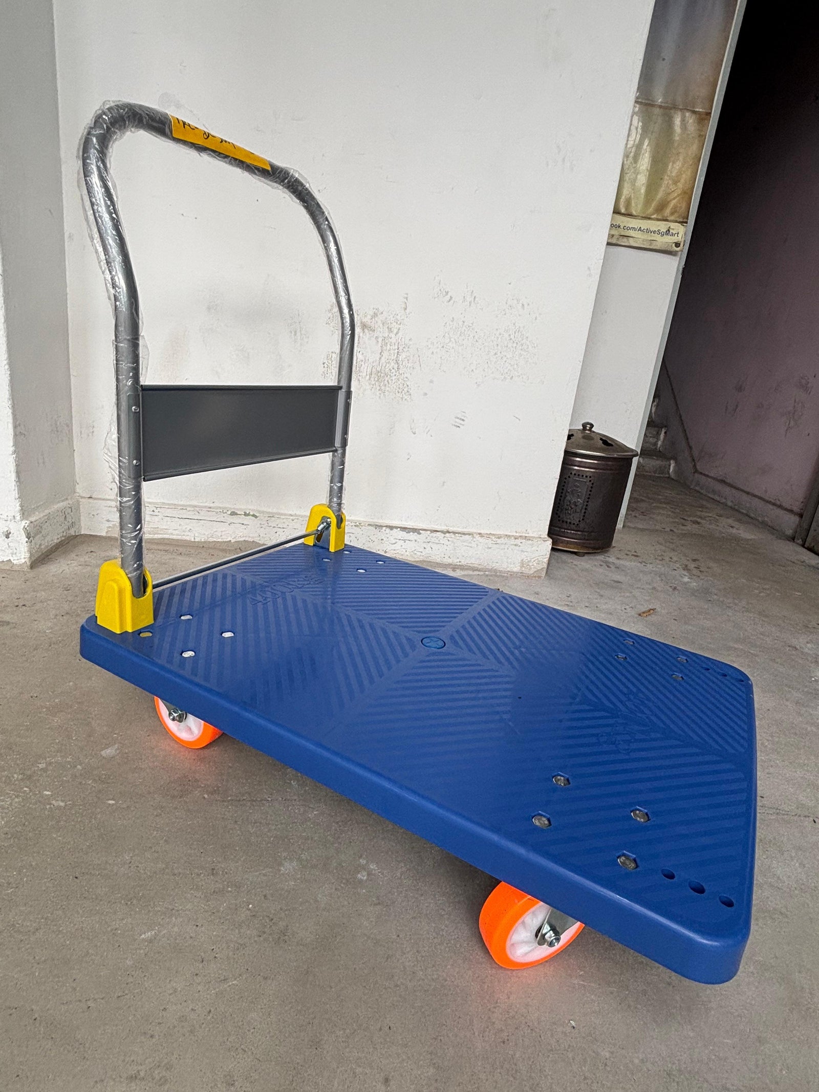 Aiko PVC Blue Trolley 300kg with Orange Wheel (2860071) | Model : TRL-