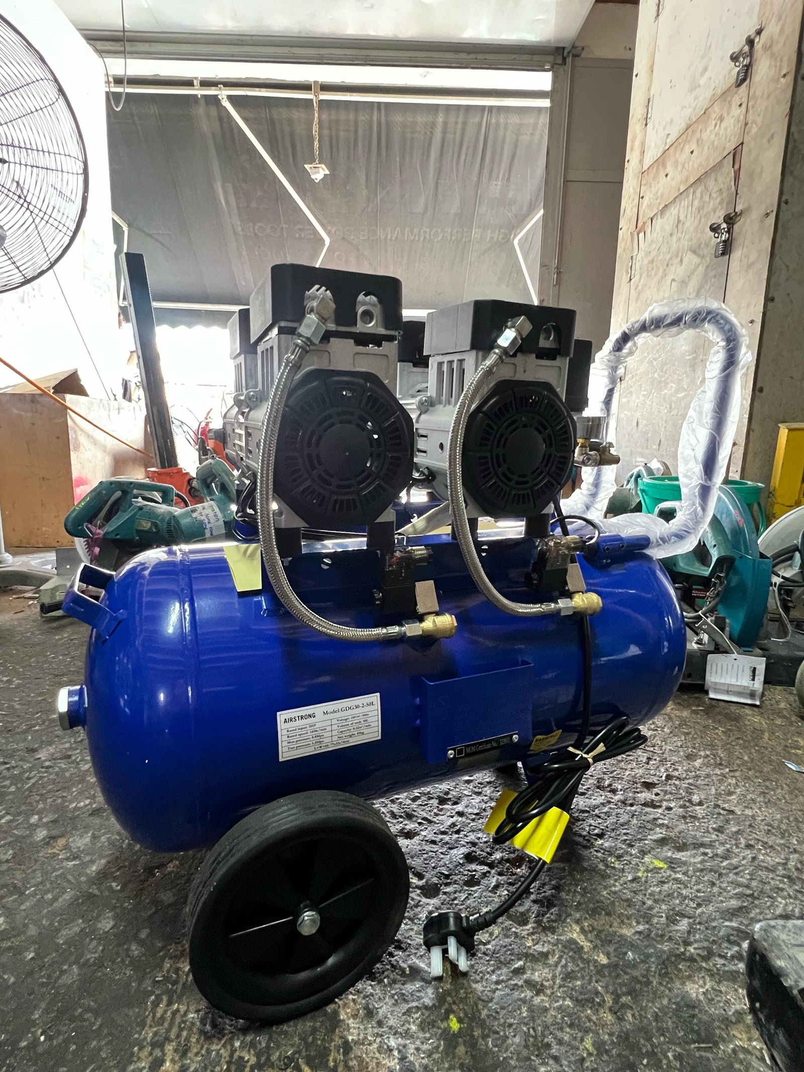 Airstrong 3HP 50L 230V Oil Free & Silent Air Compressor #GDG30-2-50L
