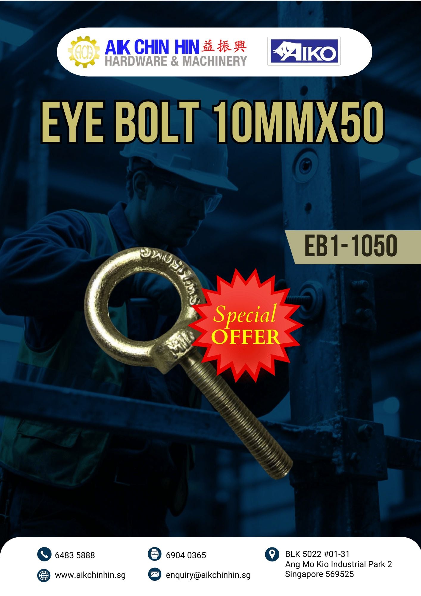 Eye Bolt 10Mmx50 | Model : EB1-1050