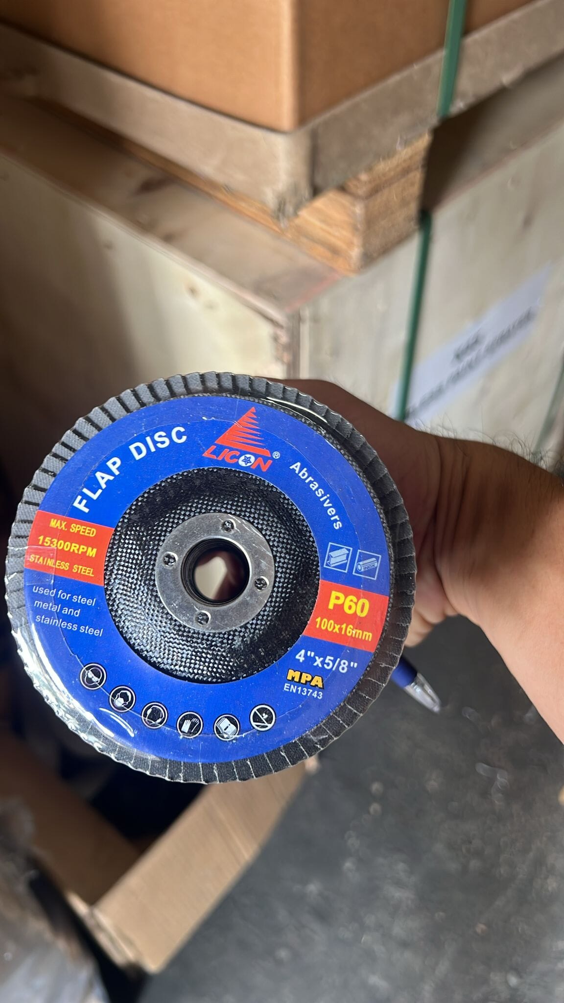 Licon Flap Disc 4" #60 (SS/Blue) (10pc/pkt , 300pcs/ctn) | Model: FLAP