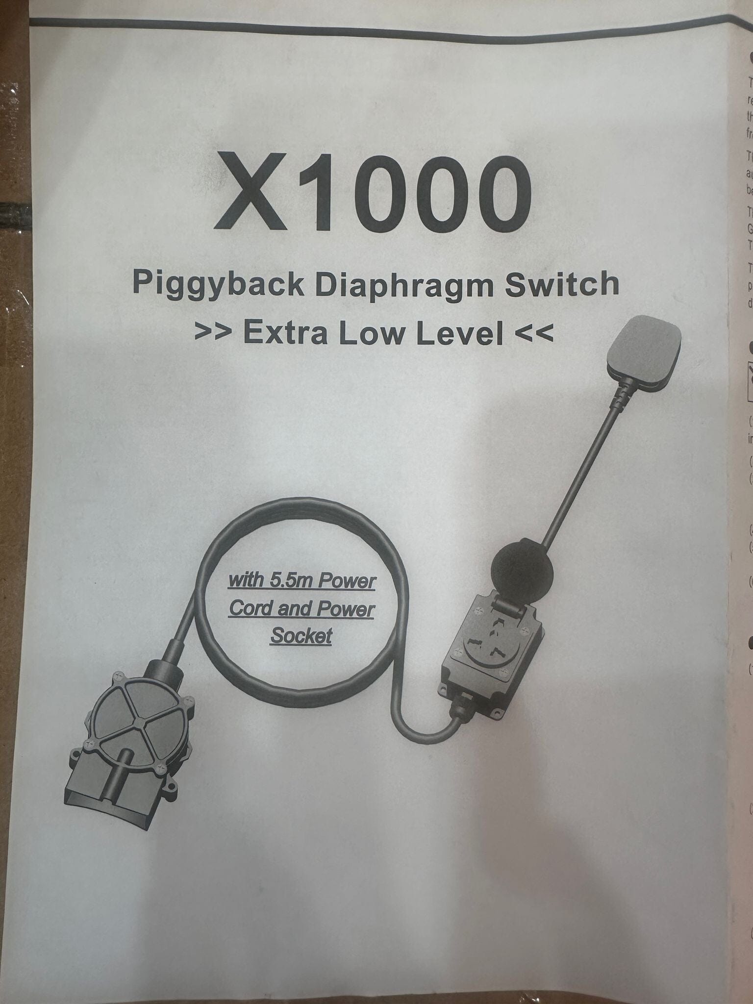 Mepcato Piggyback Diaphragm Switch (Extra Low Level) | Model : WP*X100