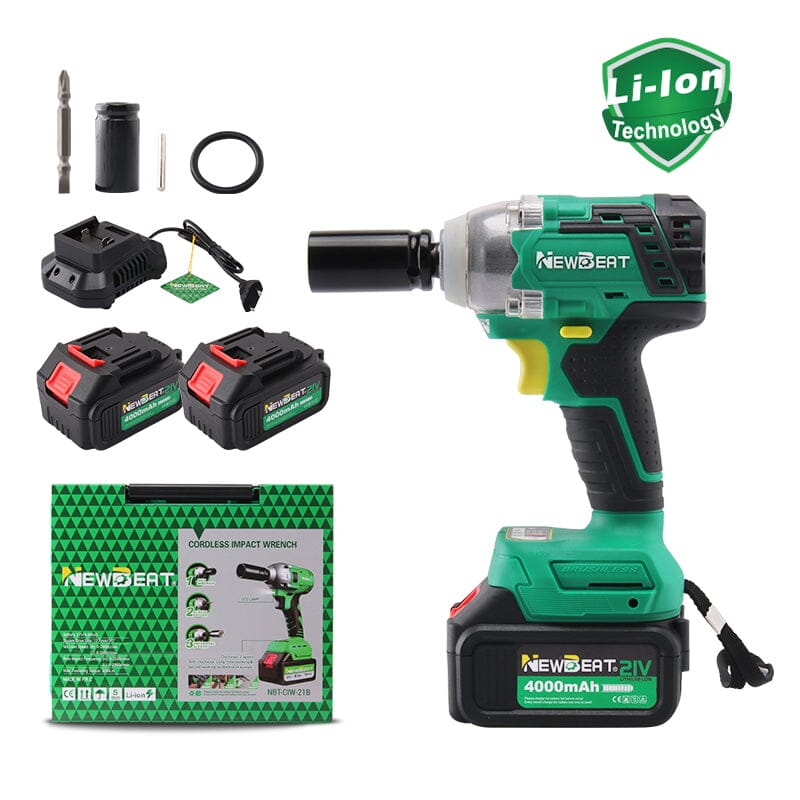 NEWBEAT 21V Cordless Impact Wrench (Brushless) 300N.m C/W 2 Battery