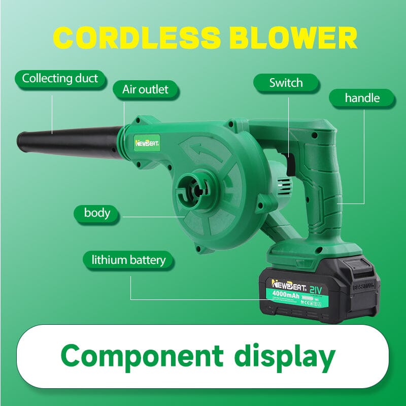 NEWBEAT 21V Cordless Leaves Blower C/W 2 Battery & 1 Charger | Model