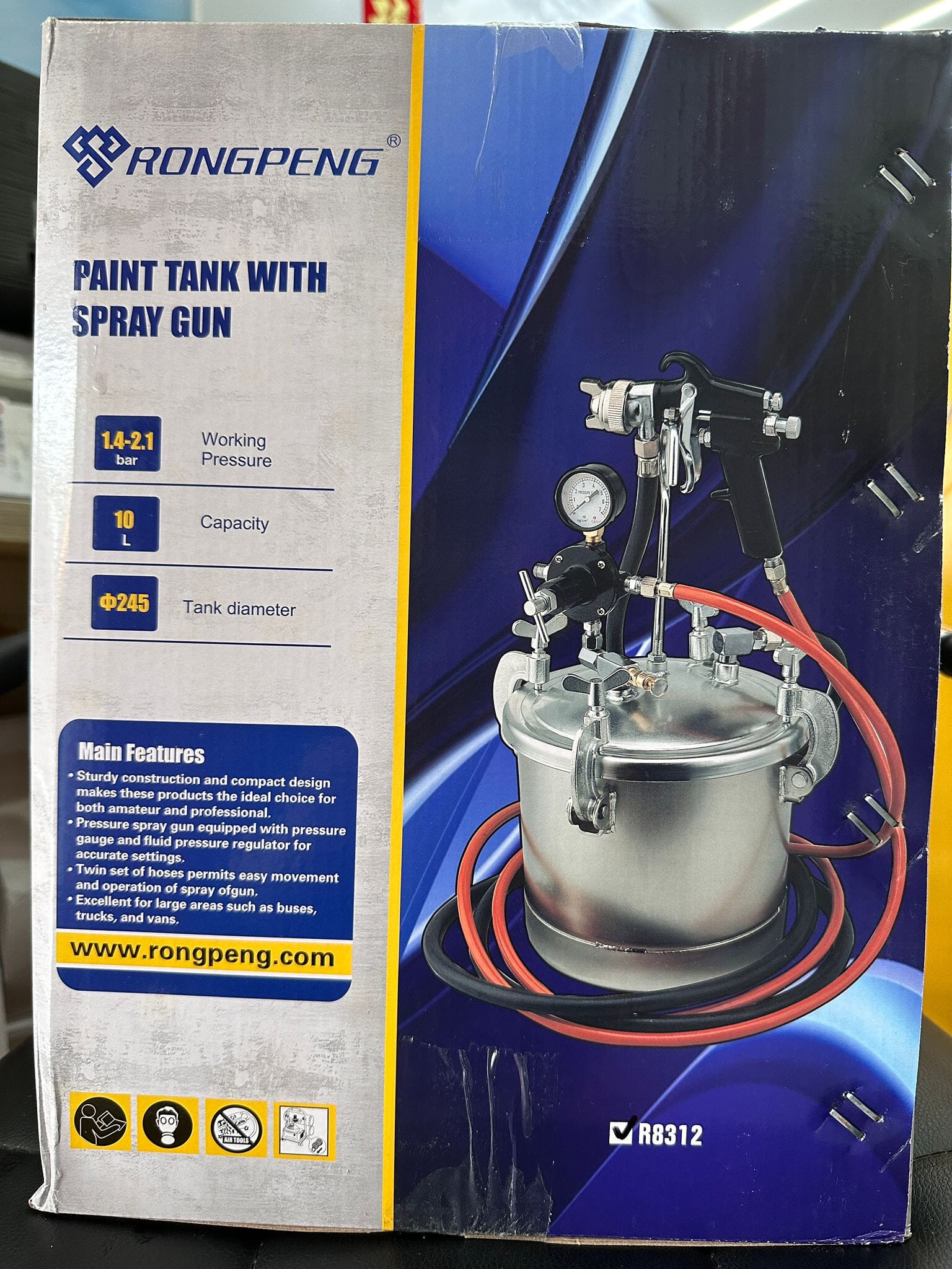 Rong Peng Spray Paint Tank 10L 2-1/4G With spray gun | Model : SG-RP83