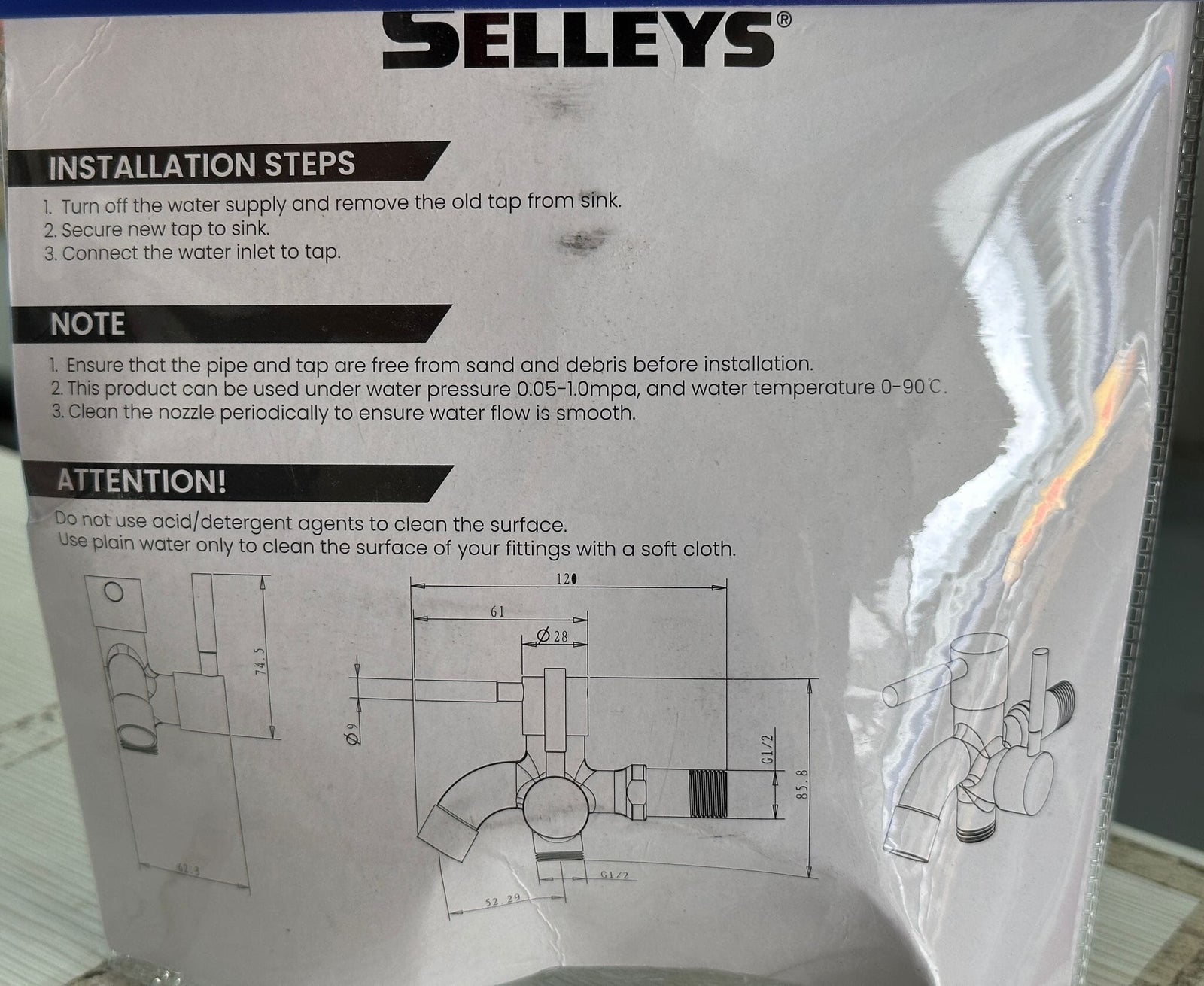 Selleys SS304 Basin 2 Way Tap - Stick Handle | Model : SEY-S6040