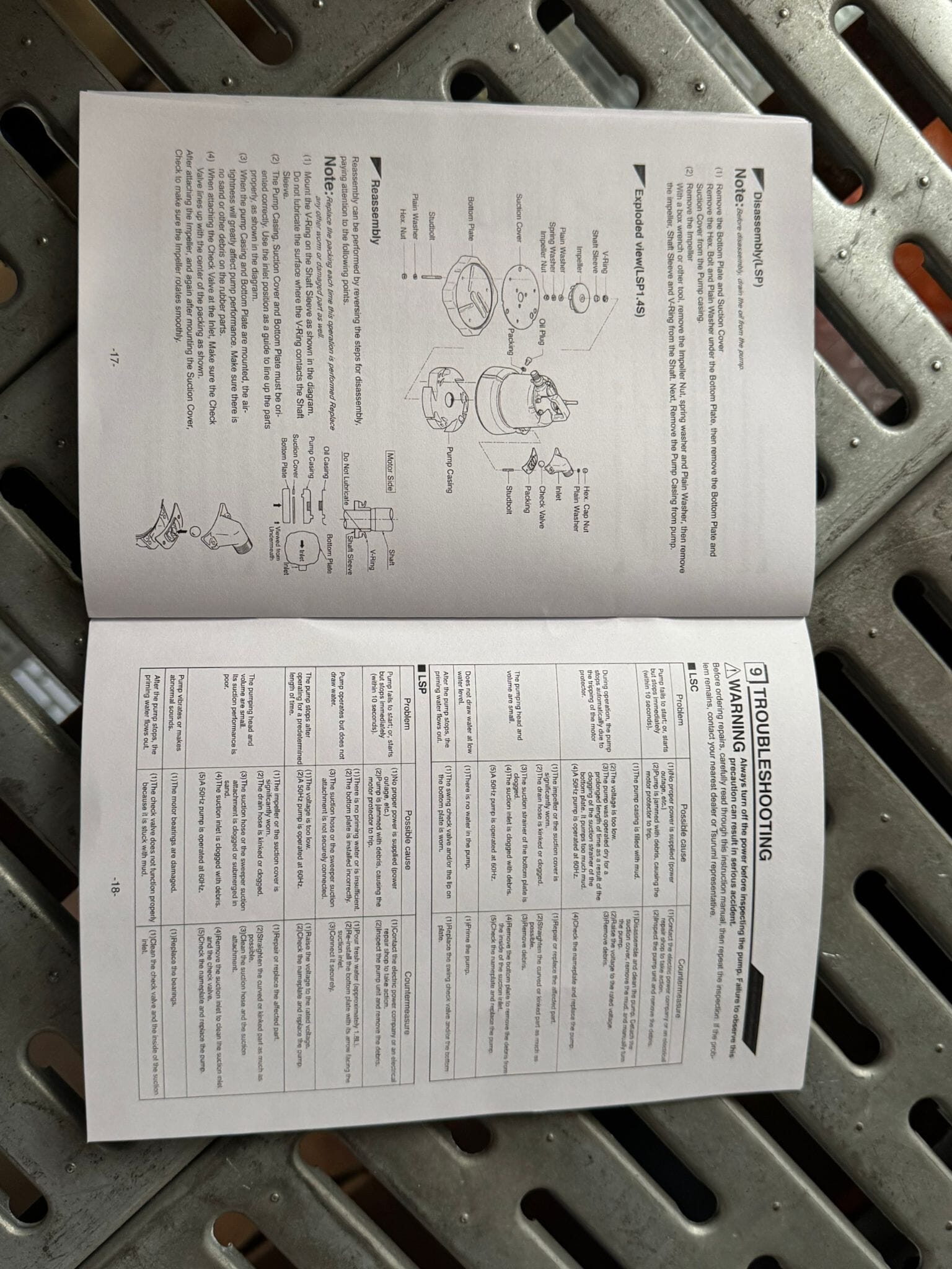 Tsurumi #LSP1.4S-52 Pump Discharge Bore 1hp 50hz 25mm | Model : LSP1.4