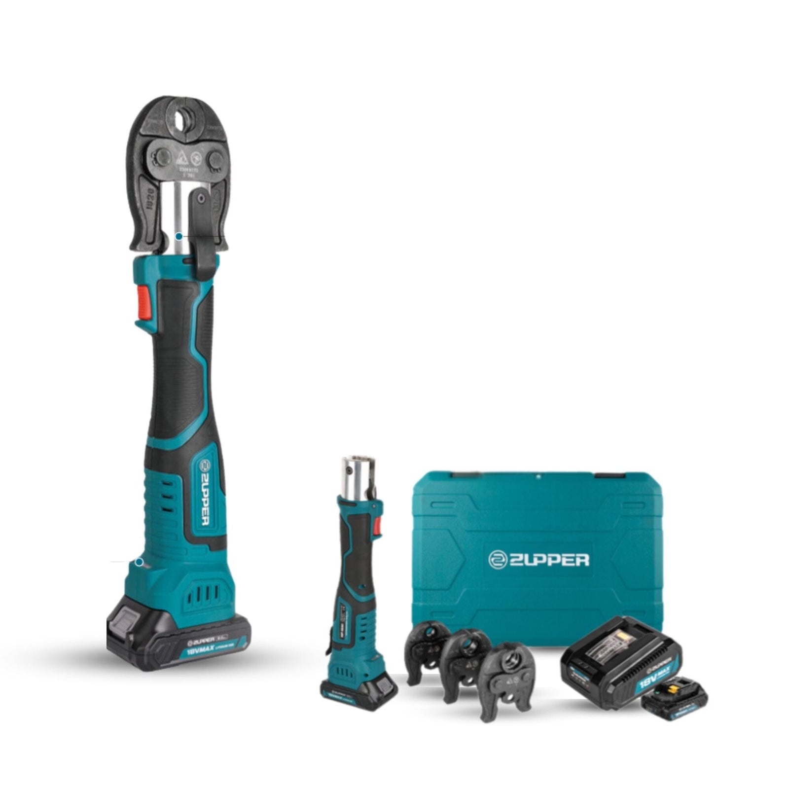 Zupper SS Battery 18V Pipe Clamper (Mechanical Press) C/W Jaw M Type 1