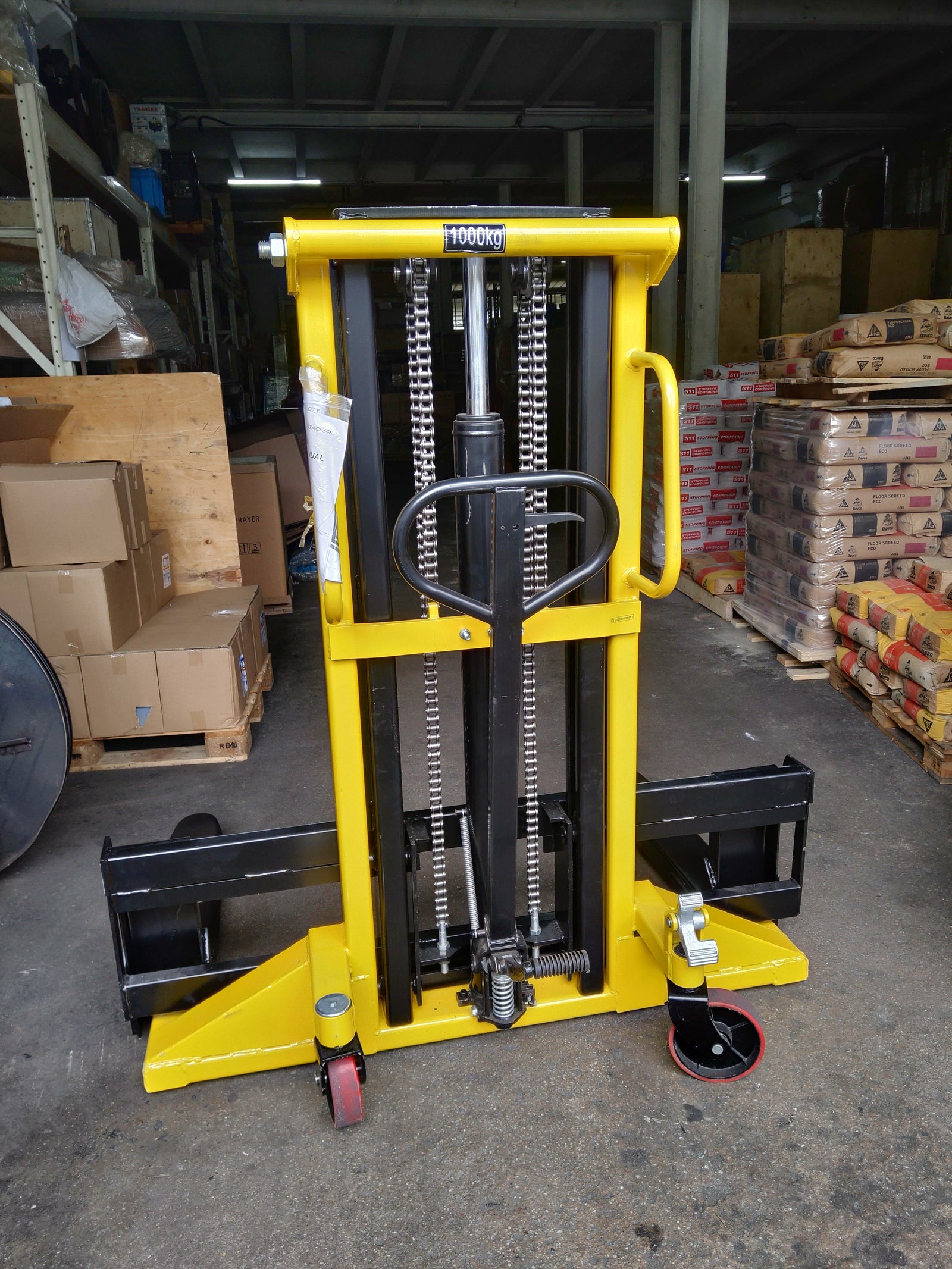 AIKO 1Ton 2M Wide Leg Hand Stacker Pu Wheel (Front Leg Width 1400mm) f