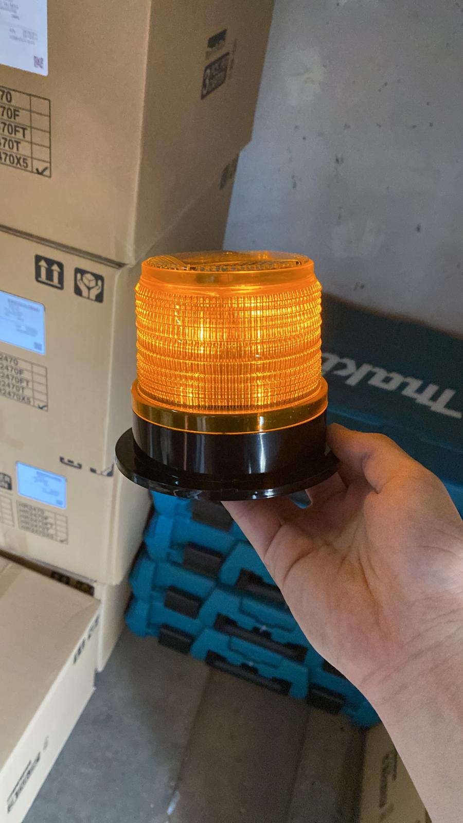 Aiko Yellow 123mm Revolving Lamp (Light) | Solar powered and with Magn
