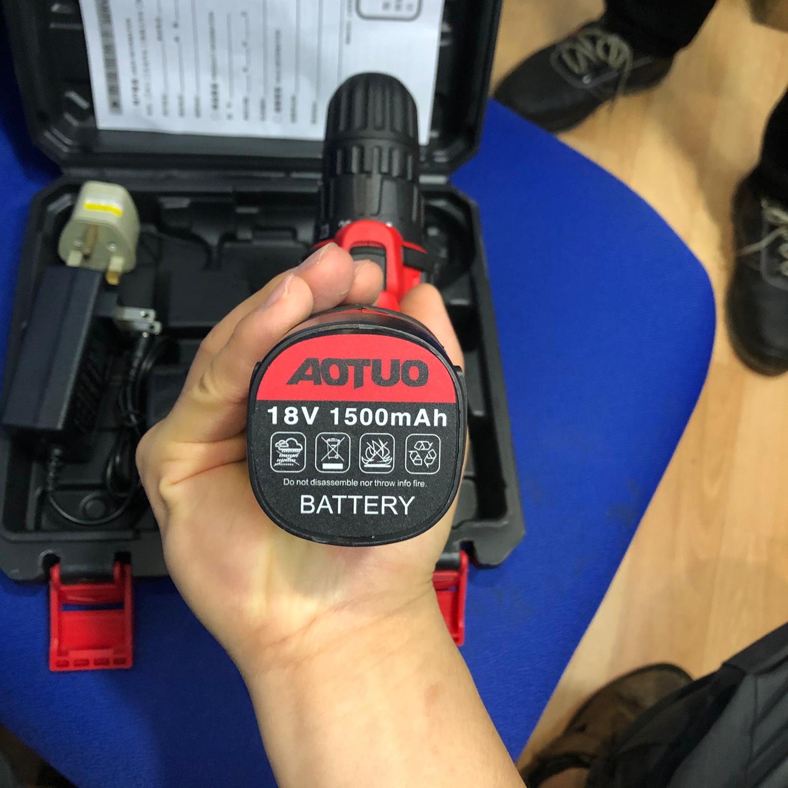 Aotuo 18V Lithium Battery Drill Driver with 2 Battery & 1 Charges | Mo