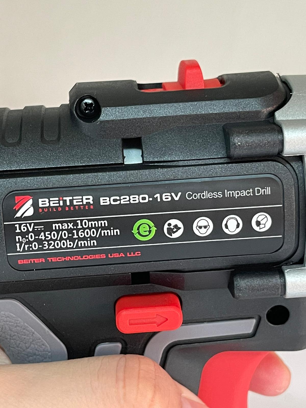 Beiter 16V 32 N.m Cordless Power Impact Driver Drill Two-Poexe Pack