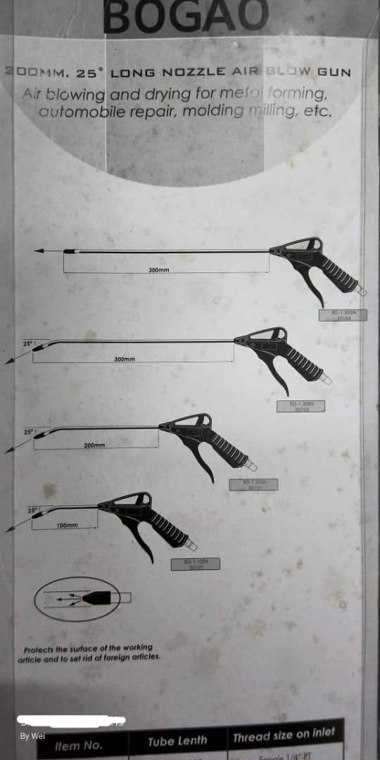 Bogao 300Mm Bent Air Blow Gun | Model : AD-BG1-300A