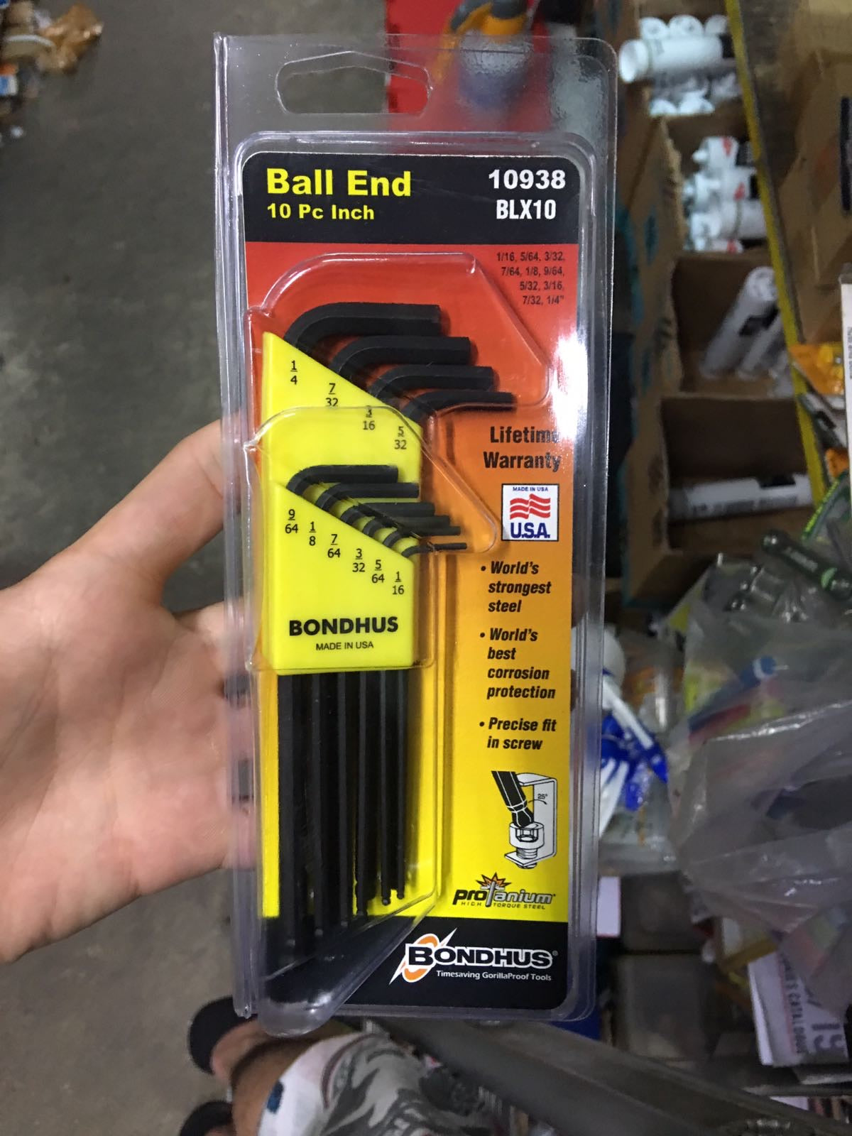 Bondhus 10Pc (1/16"-1/4") Black Allen Key Set | Model : 006-004-10938