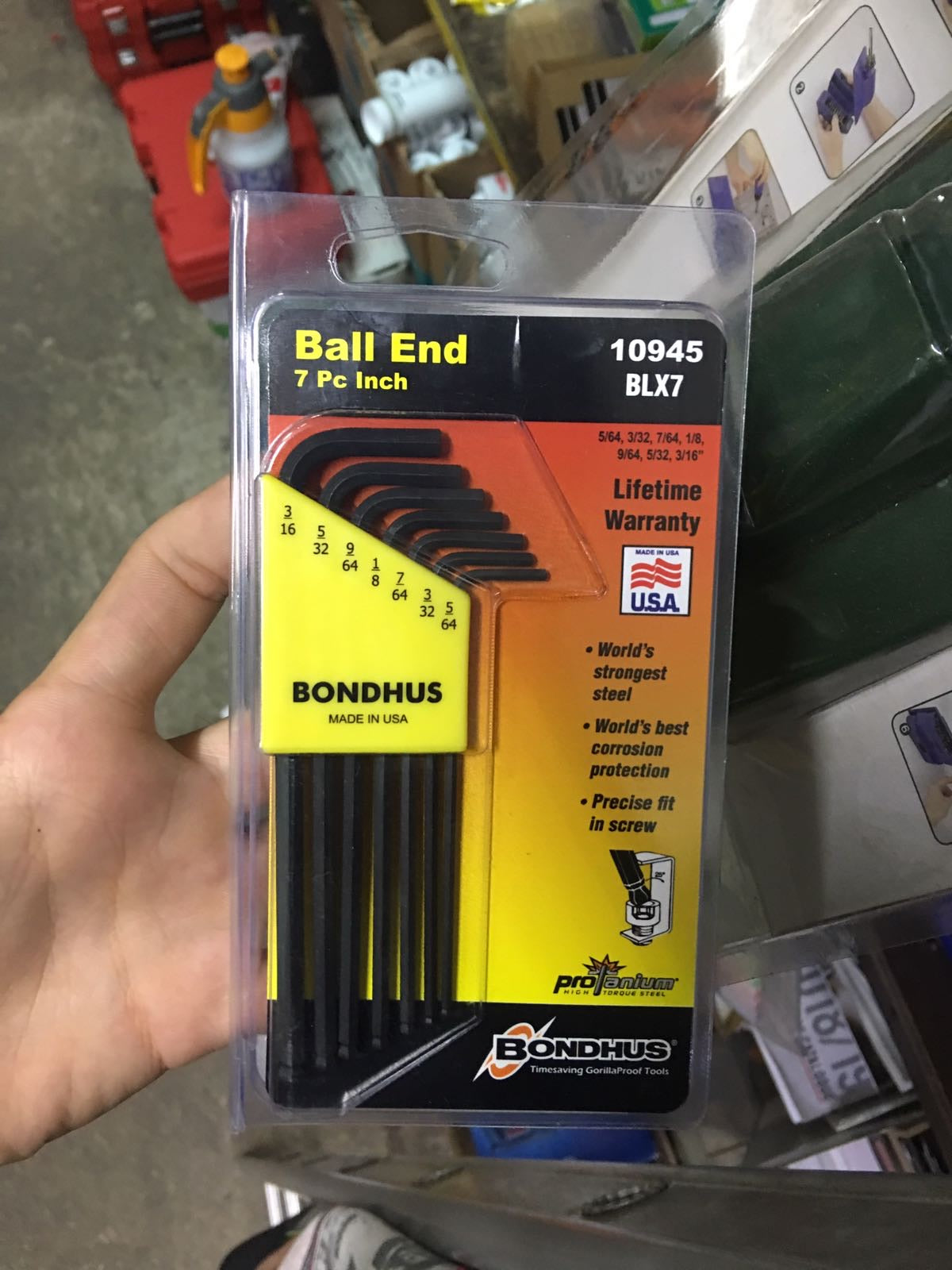 Bondhus 7Pc 5/64"-3/16" Black Allen Key Set Bp | Model : 006-004-10945