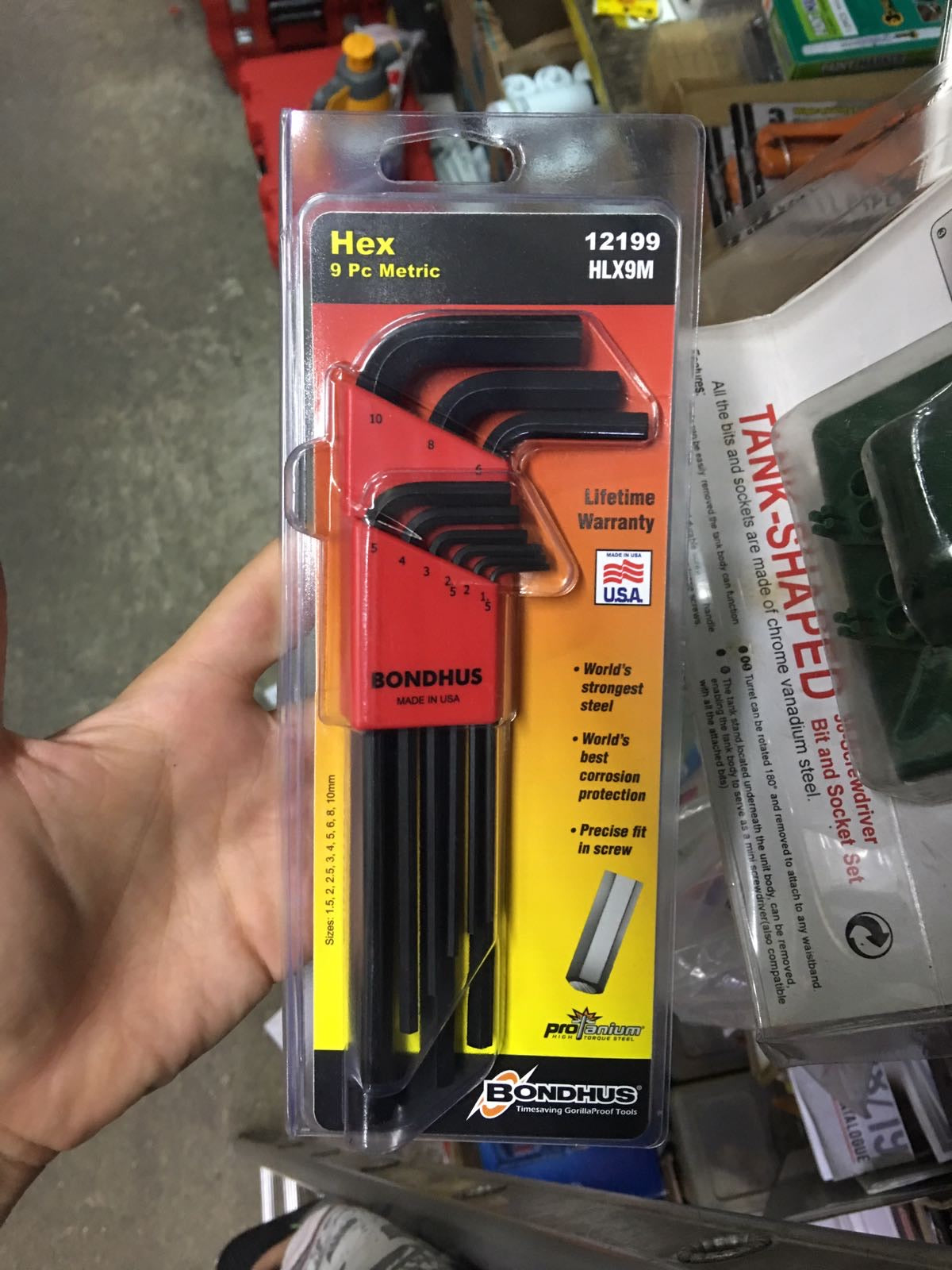 Bondhus 9Pc 1.5mm - 10mm Allen Key Set | Model : 006-011-12199 (12199)