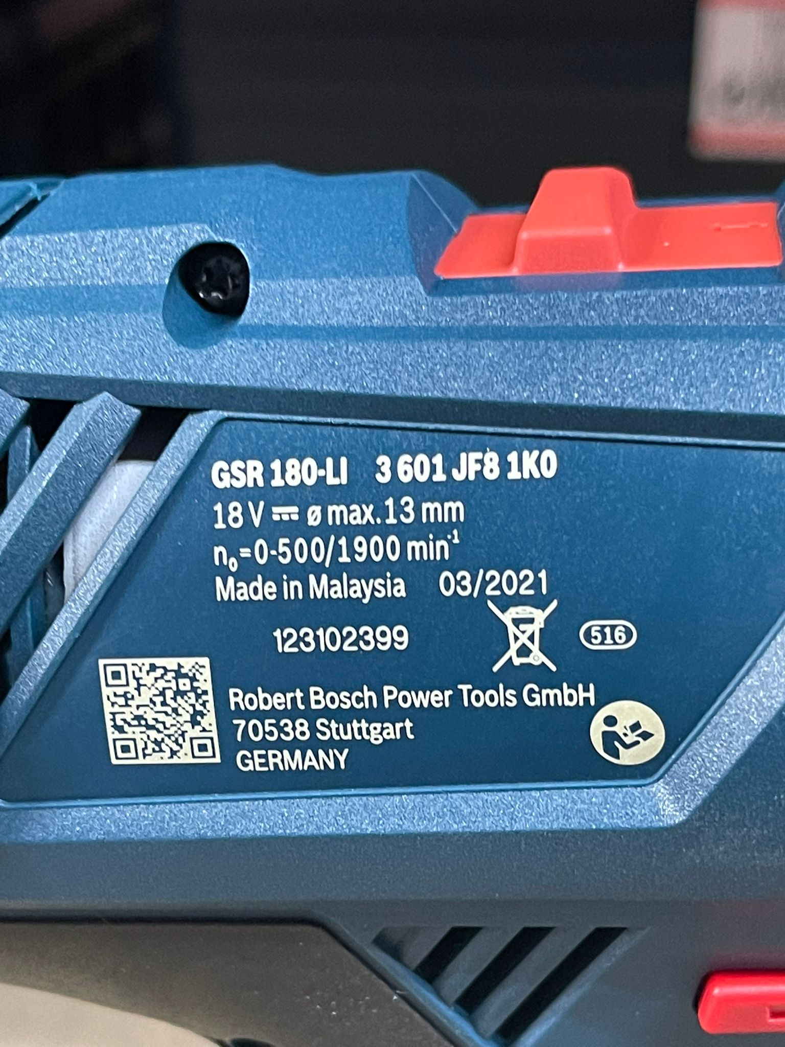 Bosch GSR 180-LI Professional Cordless Drill/Driver | Model : B-GSR180