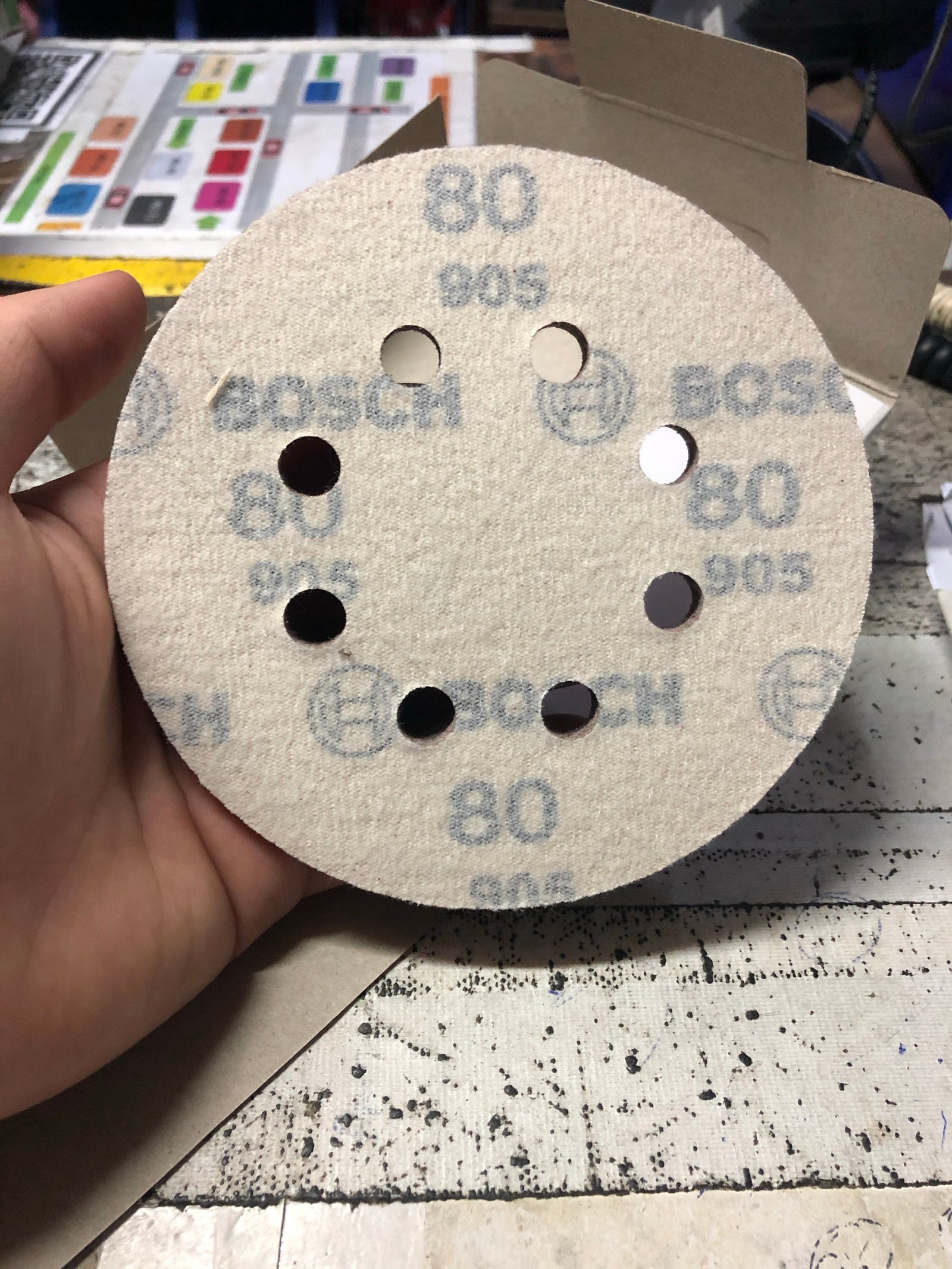 Bosch 125mm Sanding Paper / Disc (5pcs/Box) | Grid Sizes : G40 to G400