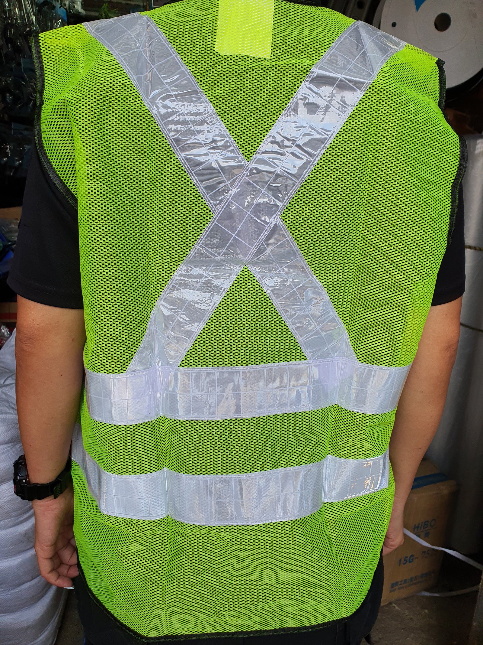Cross Type Reflective Safety Vest | Colours : Green, Blue, Red
