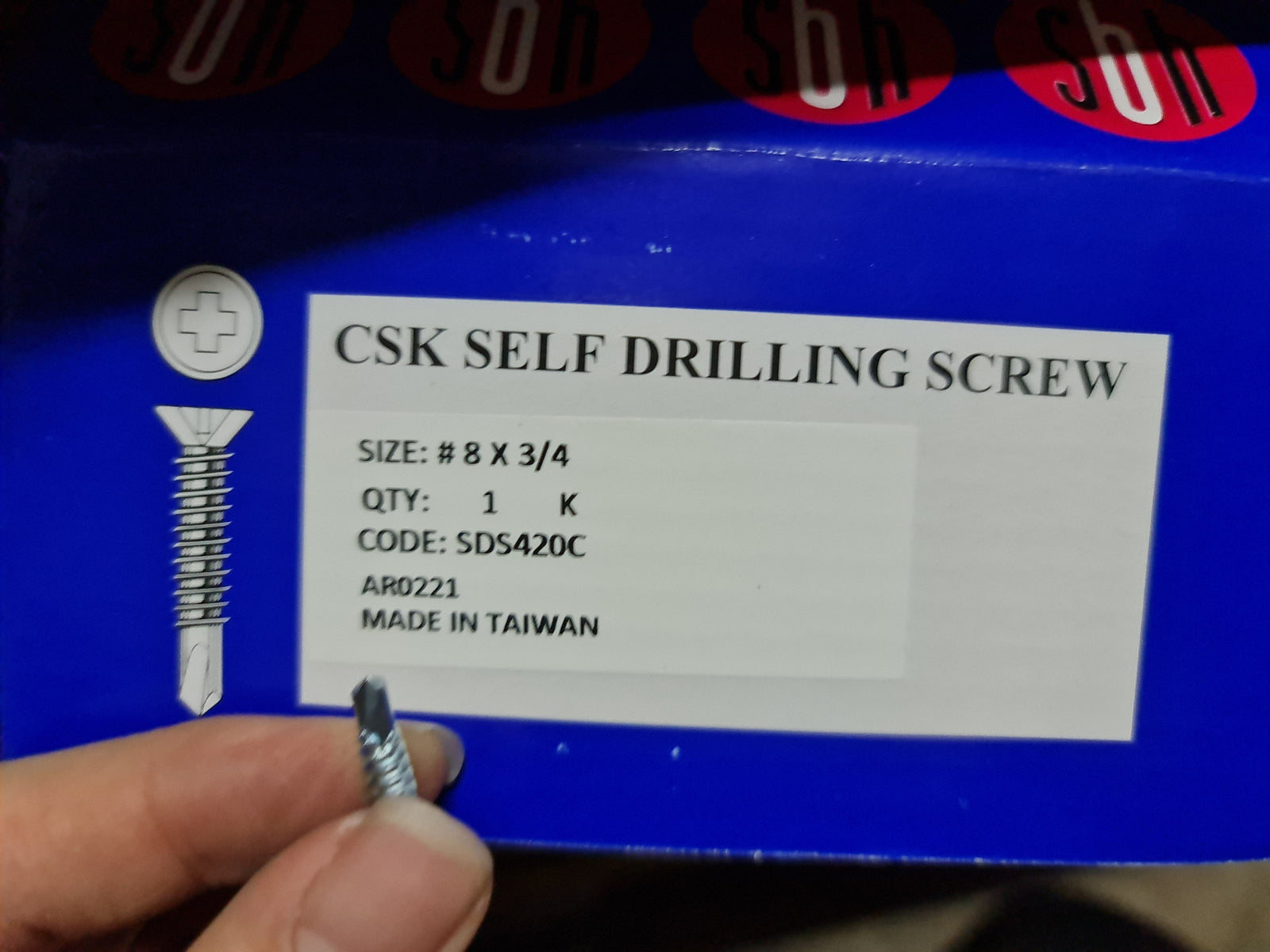 CSK Self Driving Screw #8x2" (1000pc/box) | Model: SDS-SC0820-1K