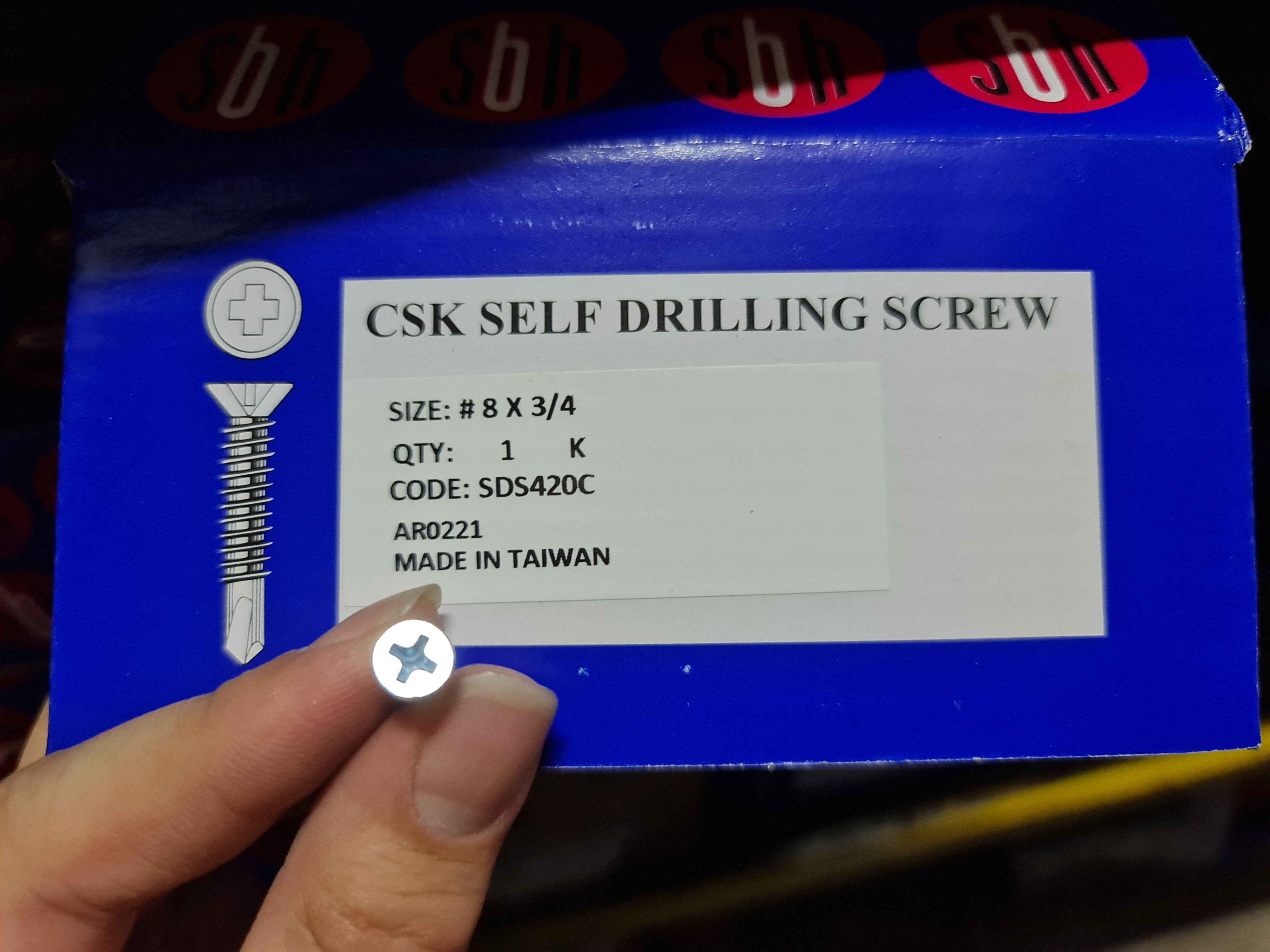 CSK Self Driving Screw #8x2" (1000pc/box) | Model: SDS-SC0820-1K