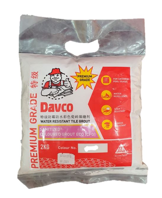 DAVCO CFG Coloured Water Resistant Tile Grout 2KG/BAG (10BAGS/CTN) | M