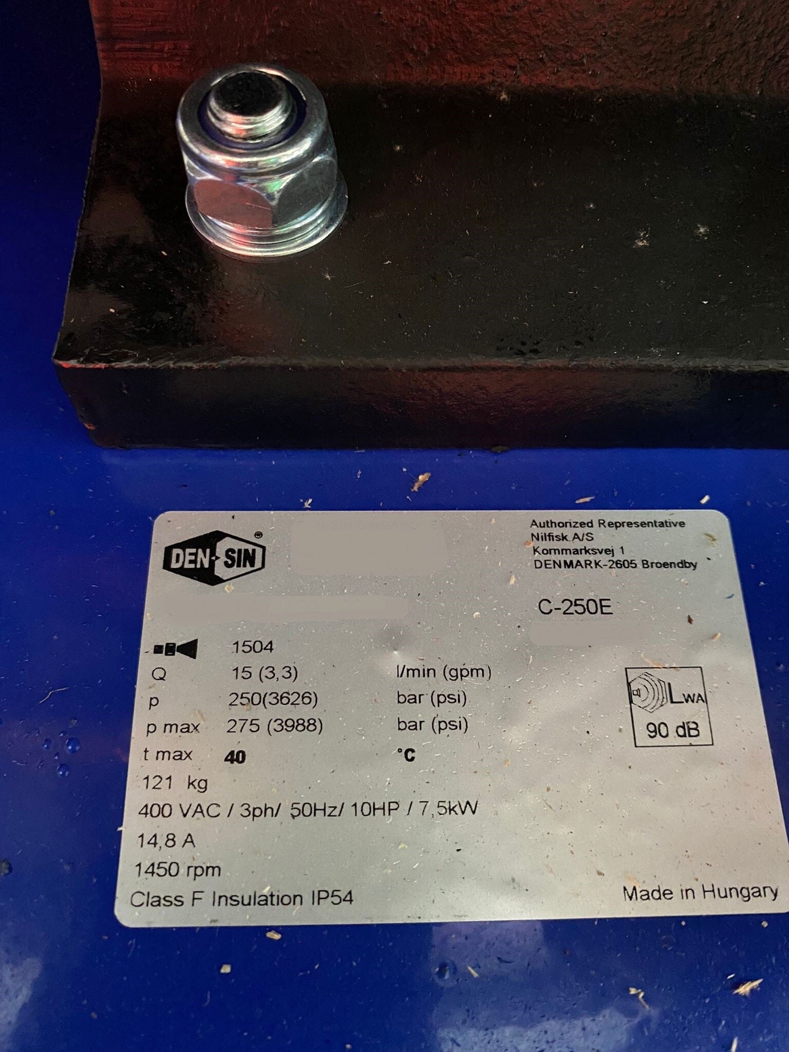 Densin C250E Electric Powered Heavy Duty Cold Water High - Pressure Cl