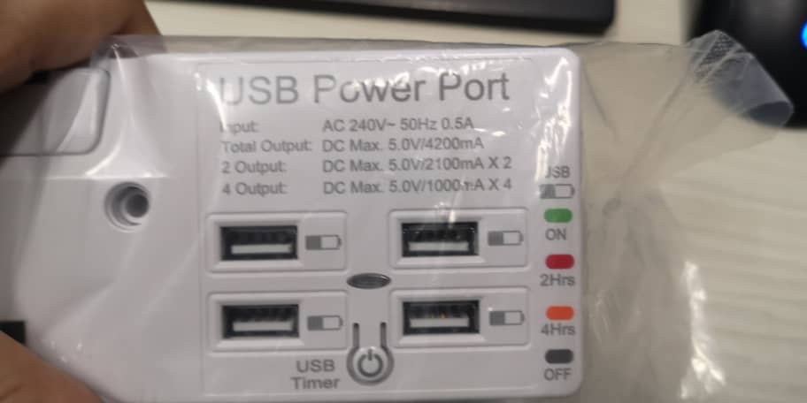 FYM Extension Socket 4 Way 6M With 4 USB PORT | Model : ESK-F4W6M-USB