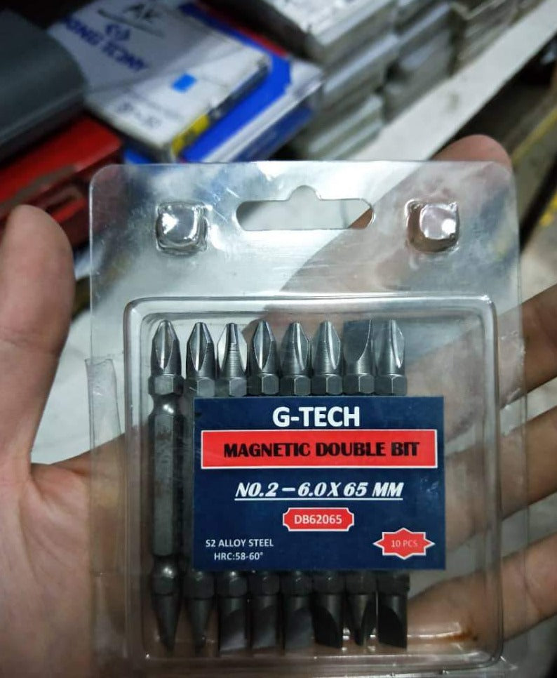 G-Tech Double Driver Bit No.2 6.0X65Mm (+/-)(10Pc/Set) | Model : PB4-G