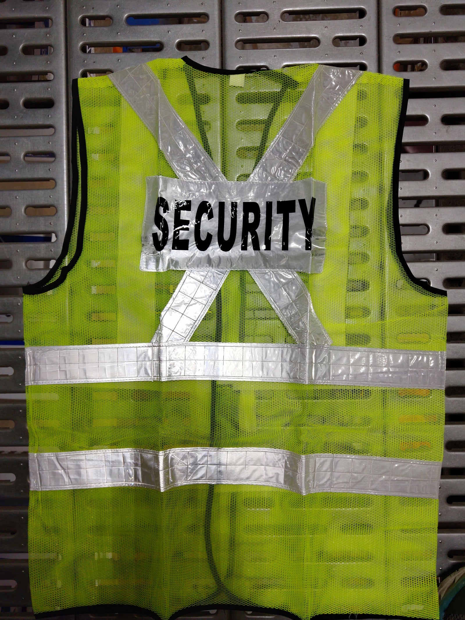 Green Safety Vest with words at back, Wording : Banksman, Fire Watchma