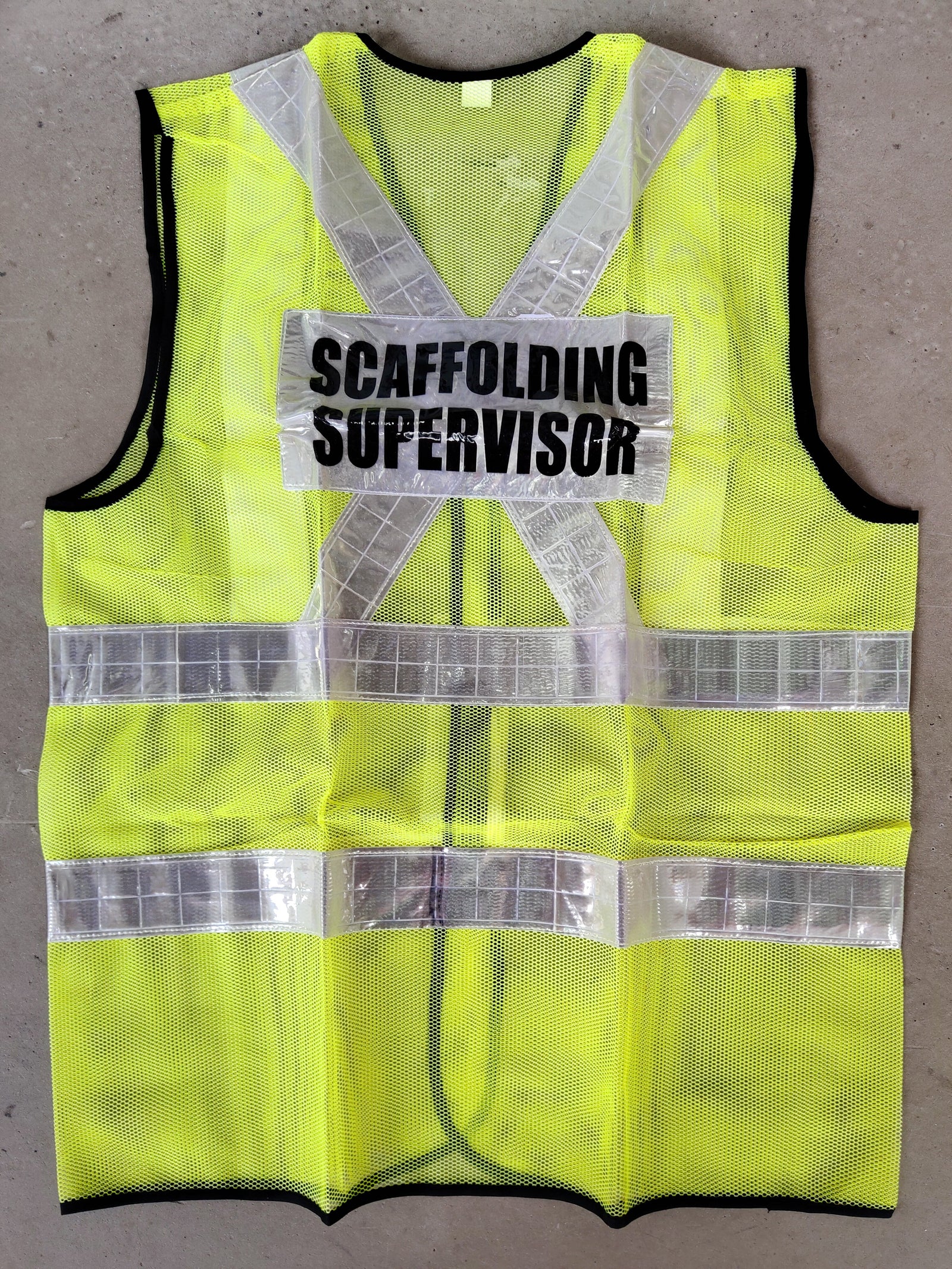 Green Safety Vest with words at back, Wording : Banksman, Fire Watchma