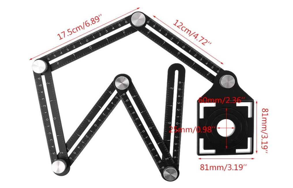 Hexagon Fold Ruler With Tile Holder Locator | Model : CM0921001