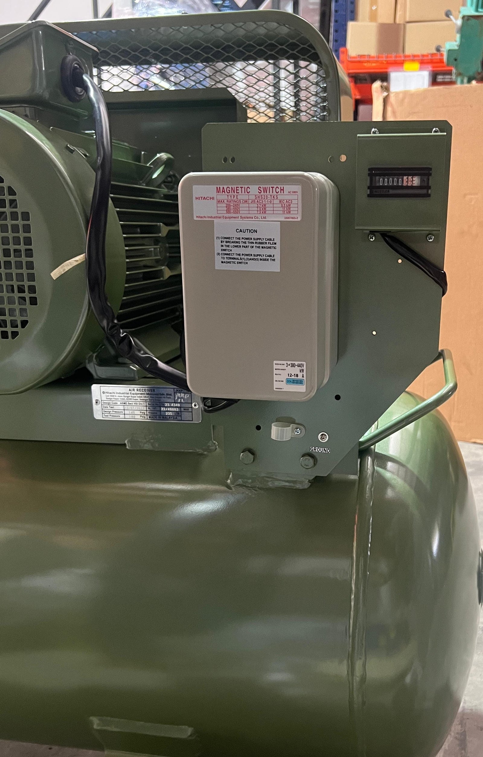 Hitachi Oil Free Air Compressor 10HP 235L 415V (IE3) | Model : 7.5OP-8