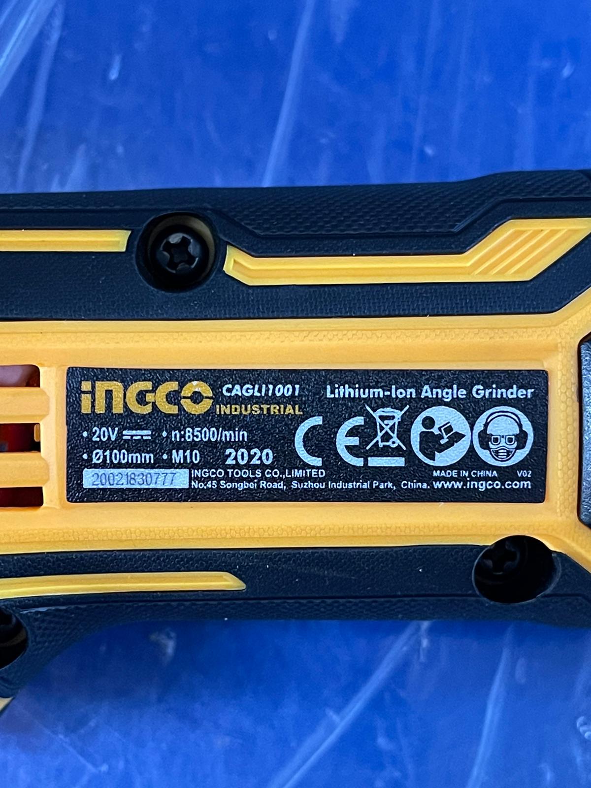 Ingco 4" Angle Grinder 20V | Model : CAGLI1001