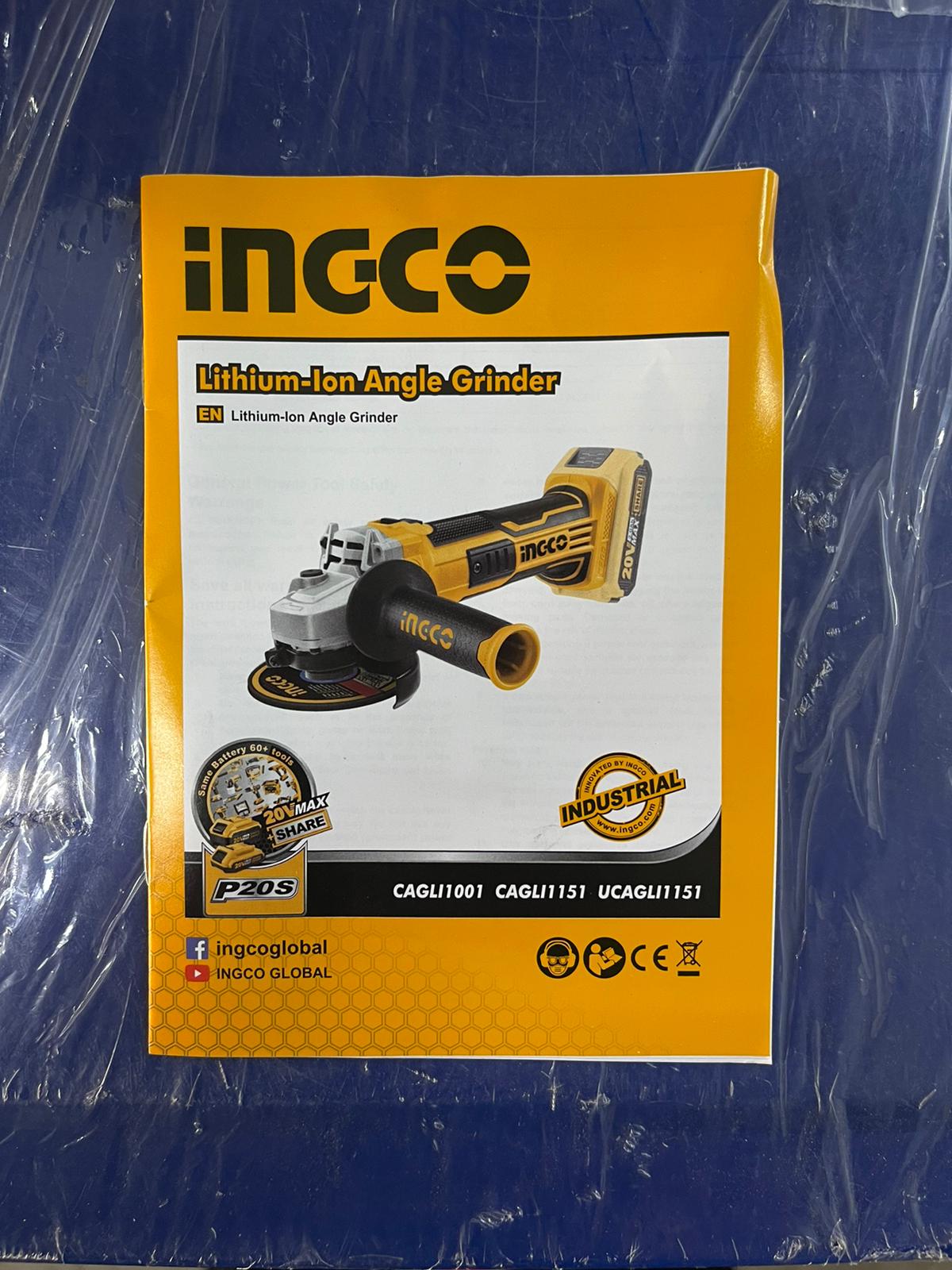 Ingco 4" Angle Grinder 20V | Model : CAGLI1001