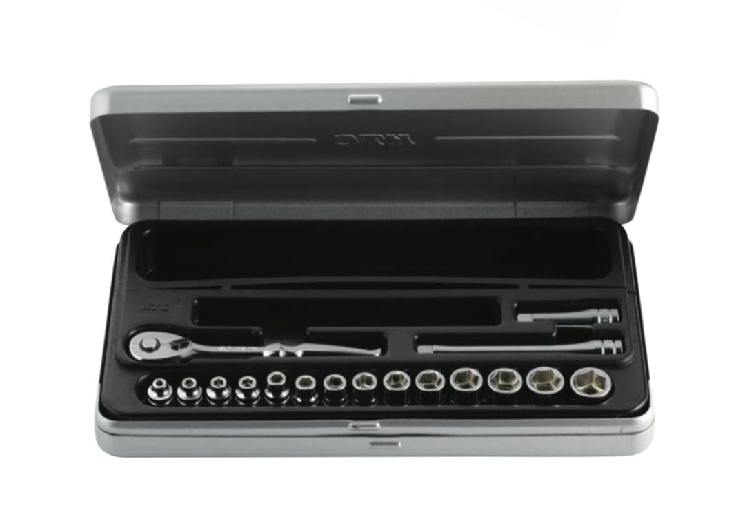 Ktc 1/4" Dr Socket Set TB214 (Plastic Tray in Metal Case) - Japan | Mo