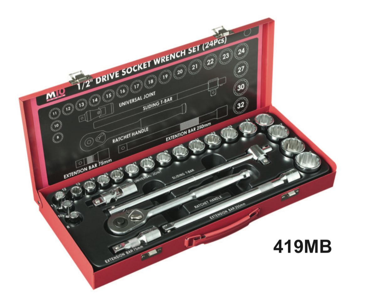 M10 1/2" Dr Socket Set 419MB - Singapore | Model : 003-004-4199