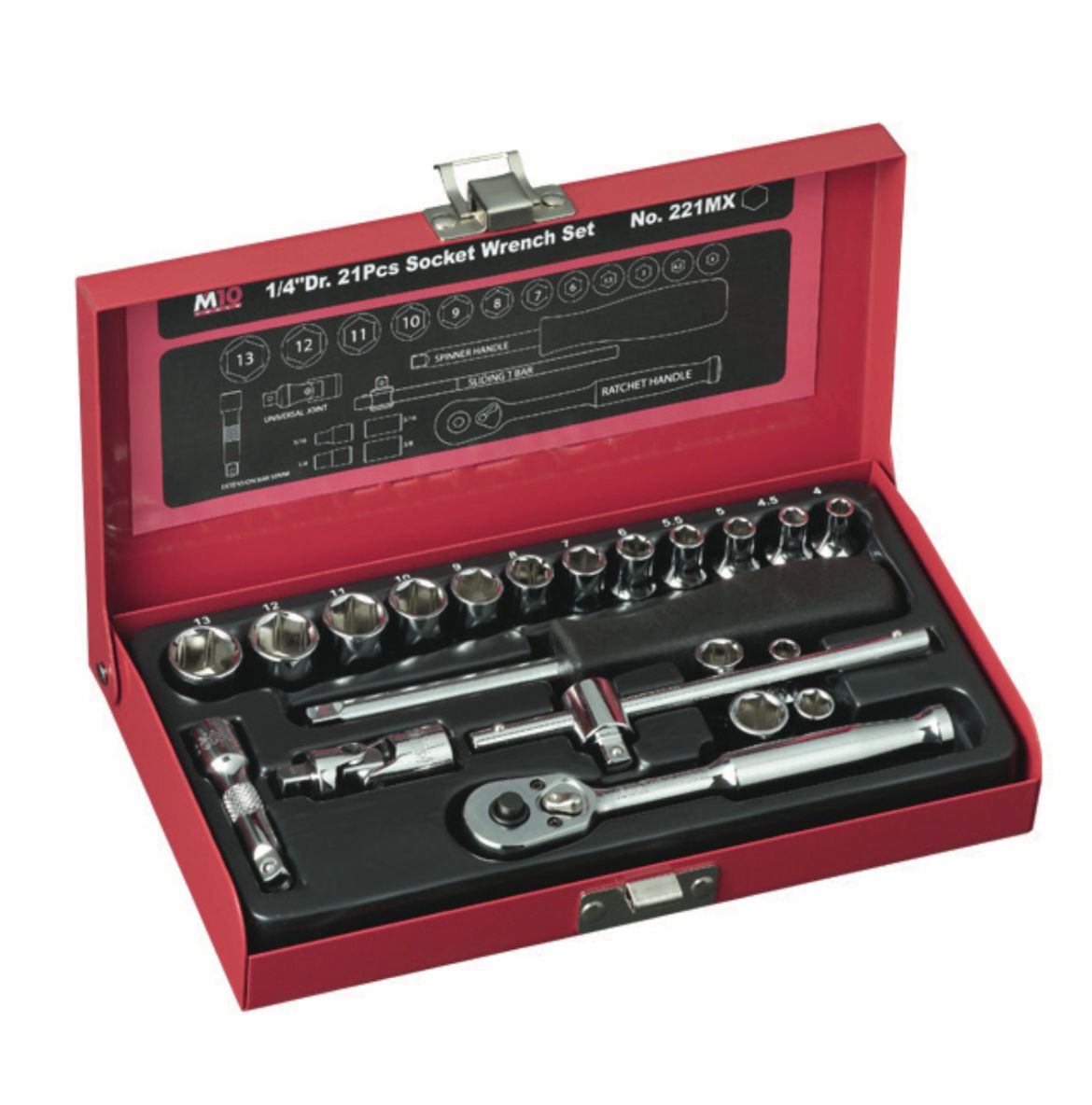 M10 1/4" Dr Socket Set 221MX - Singapore | Model : 003-002-221