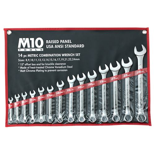 M10 14GTS-A (DIN) Combination Wrench Set 8-24MM 14PC (005-011-1141)