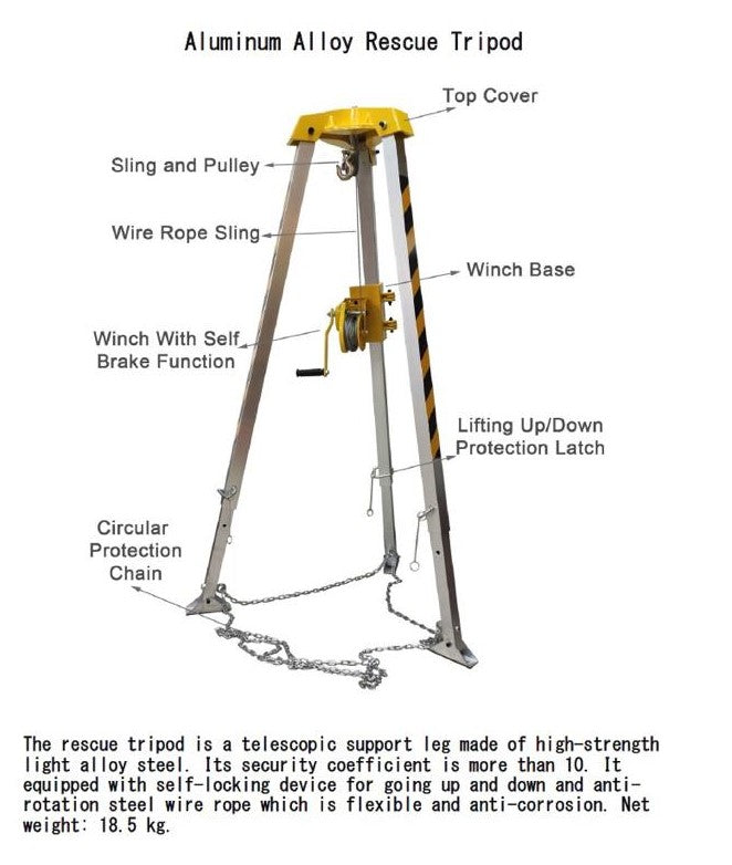Haru Manhole Tripod Winch Set HD-240-20 Confined Space Rescue Tripod w