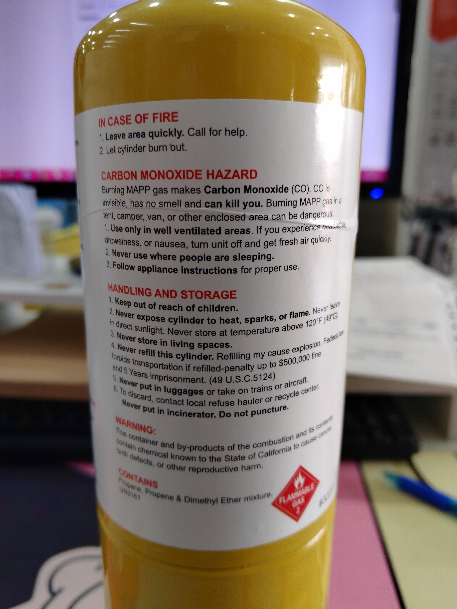 Mapp Wellingtorn Disposable Gas Cylinder 14.1/16oz | Model : GAS-MAPPR