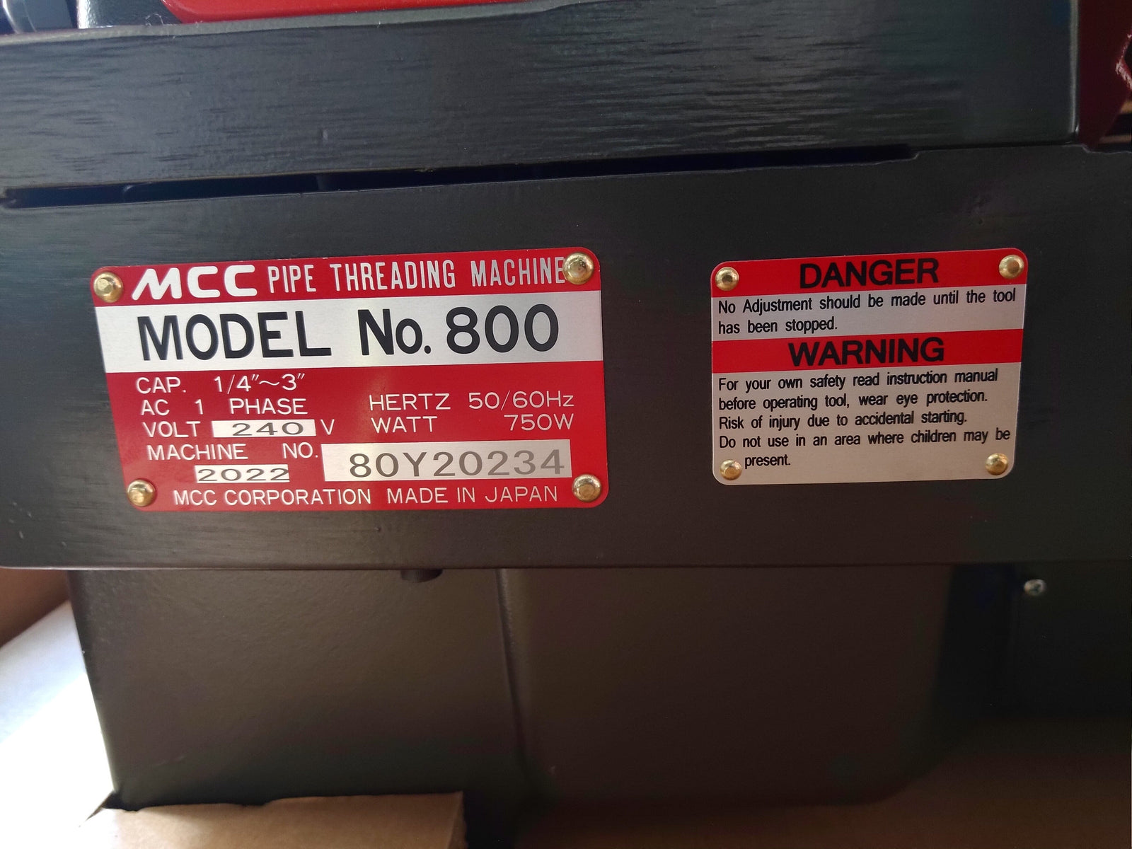 MCC 800 Threading Machine 3" | Model : MCC-MCC800